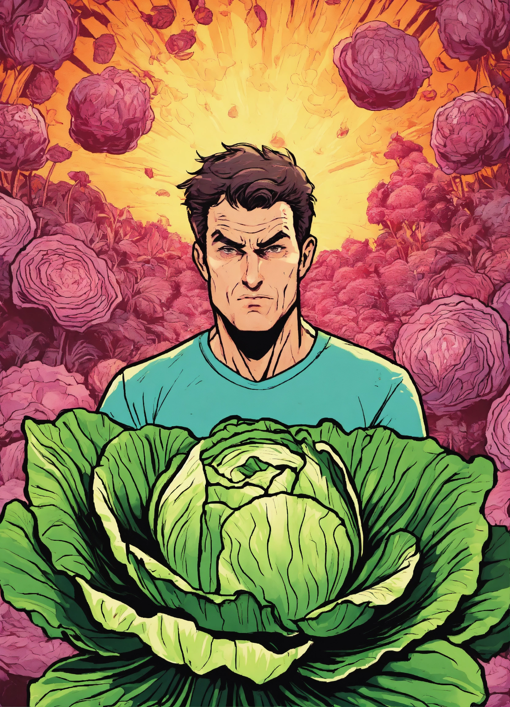 Lexica - An aggressive man get into the cabbage. comics, psychedelic ...