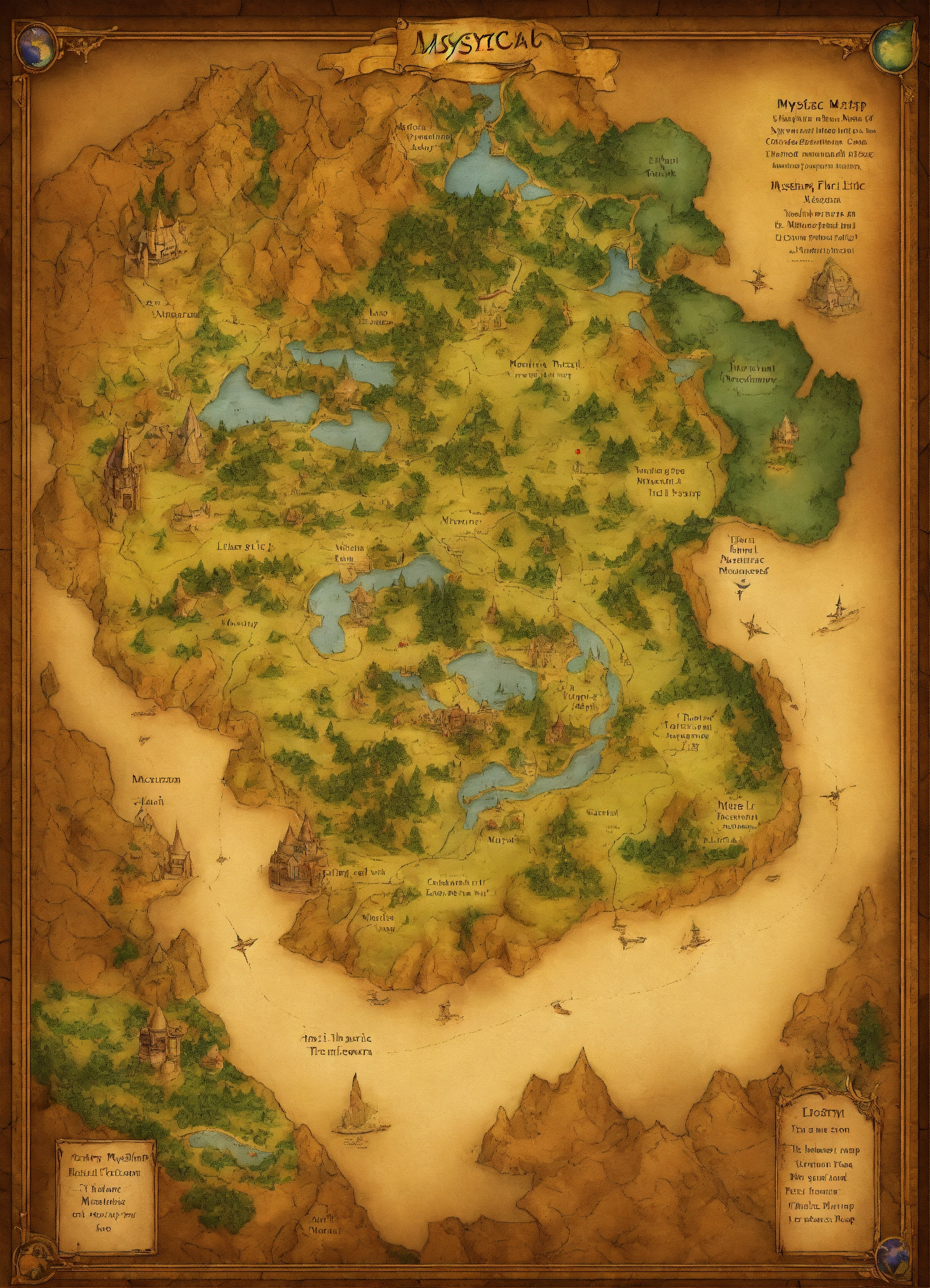 Lexica - Blank fantasy Mystical Magical realm map