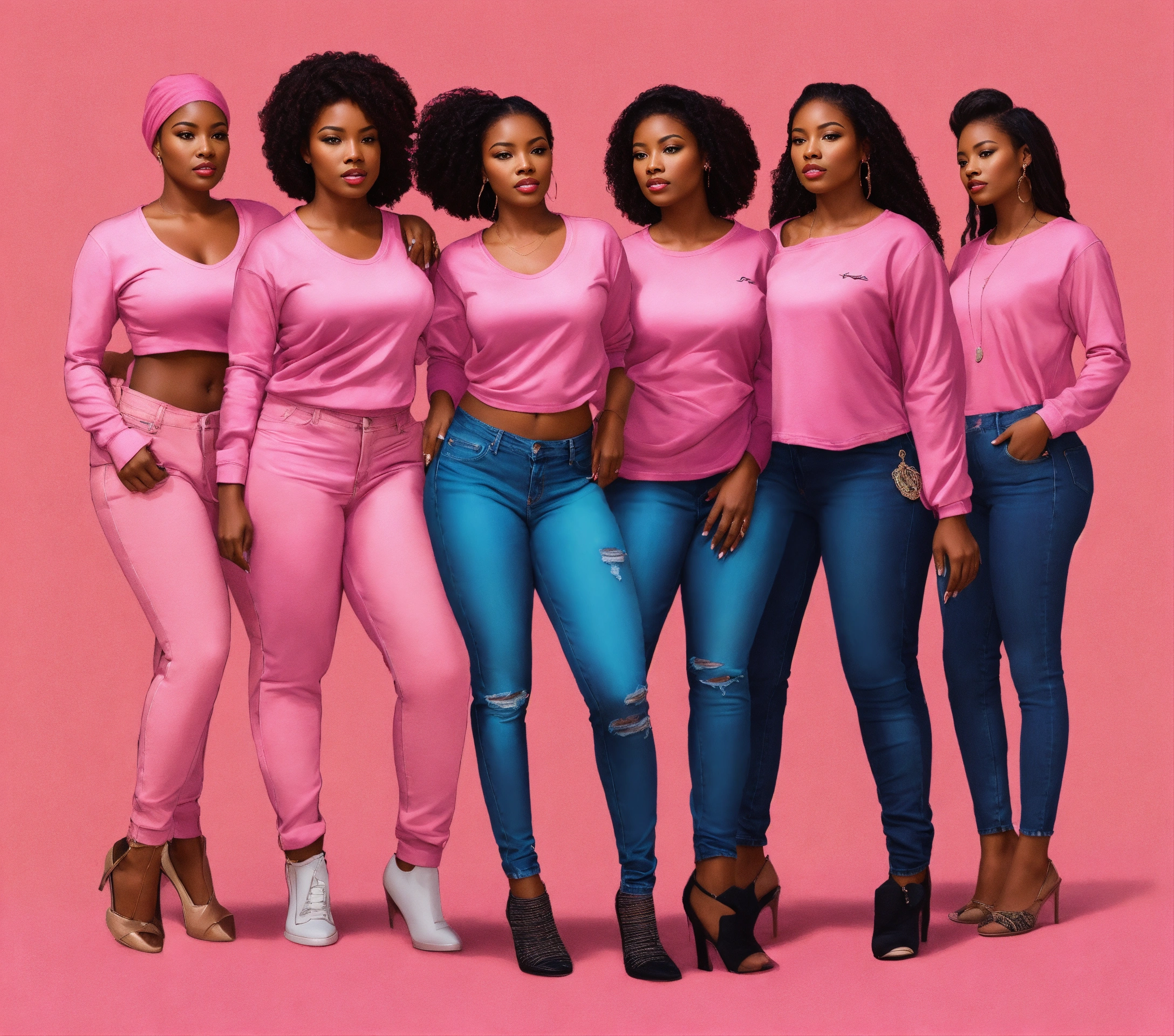 Lexica - Black woman with a diverse group of ladies, dressed in the ...