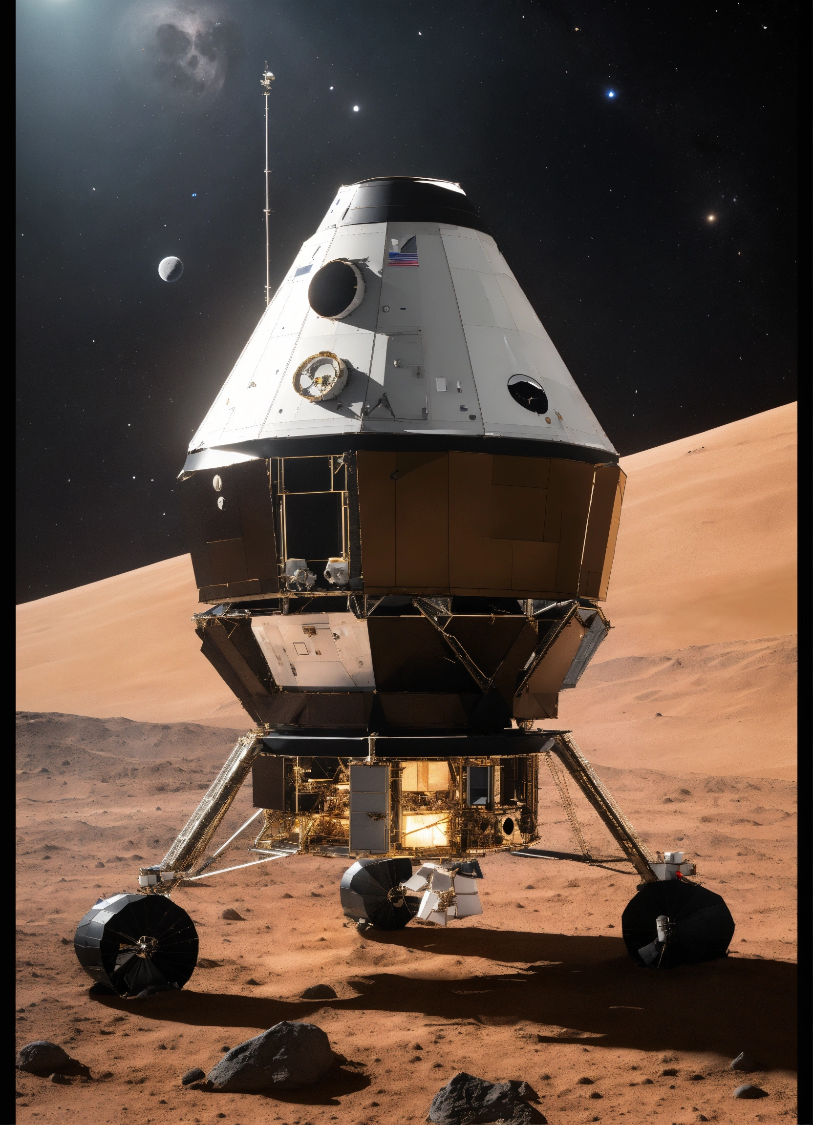 Lexica - A small moon lander with similar aesthetics to the space ...