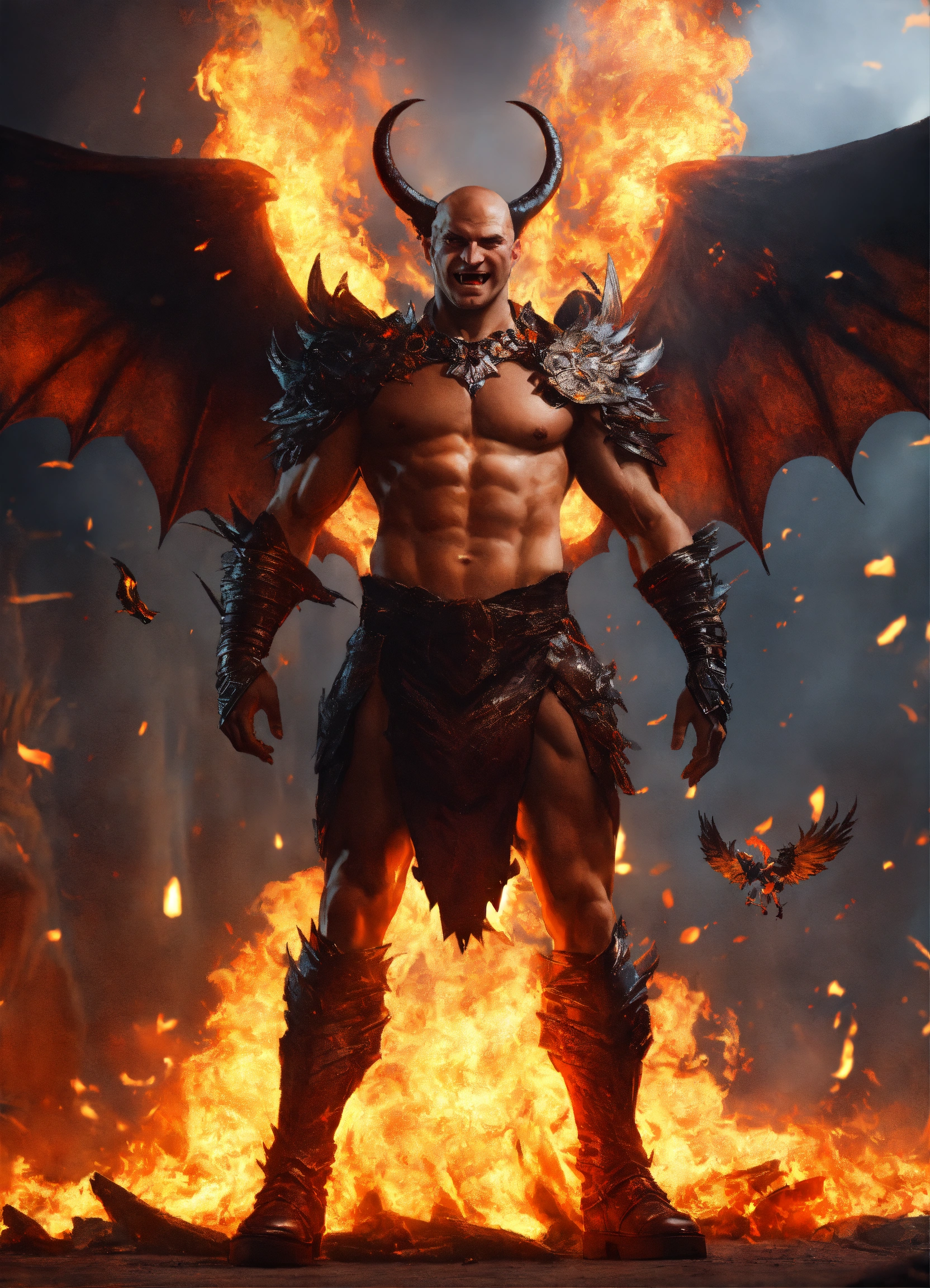 Lexica - Yevgeny prigozhin of wagner as demon with fangs and wings and ...