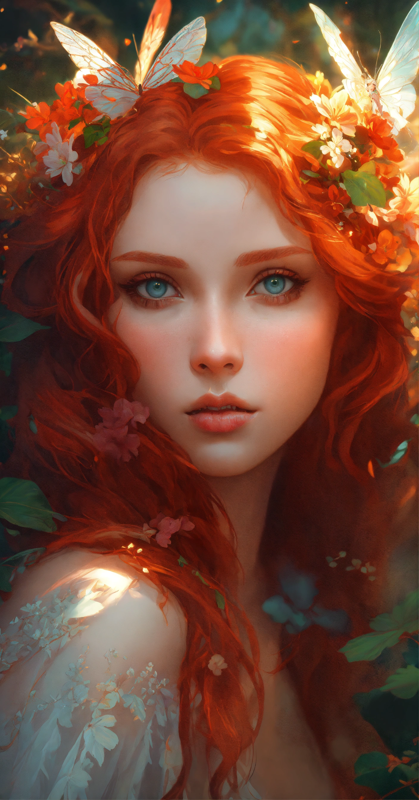 Lexica - A radiant red-haired fairy by Ross Tran!!! And Alphonse Mucha ...