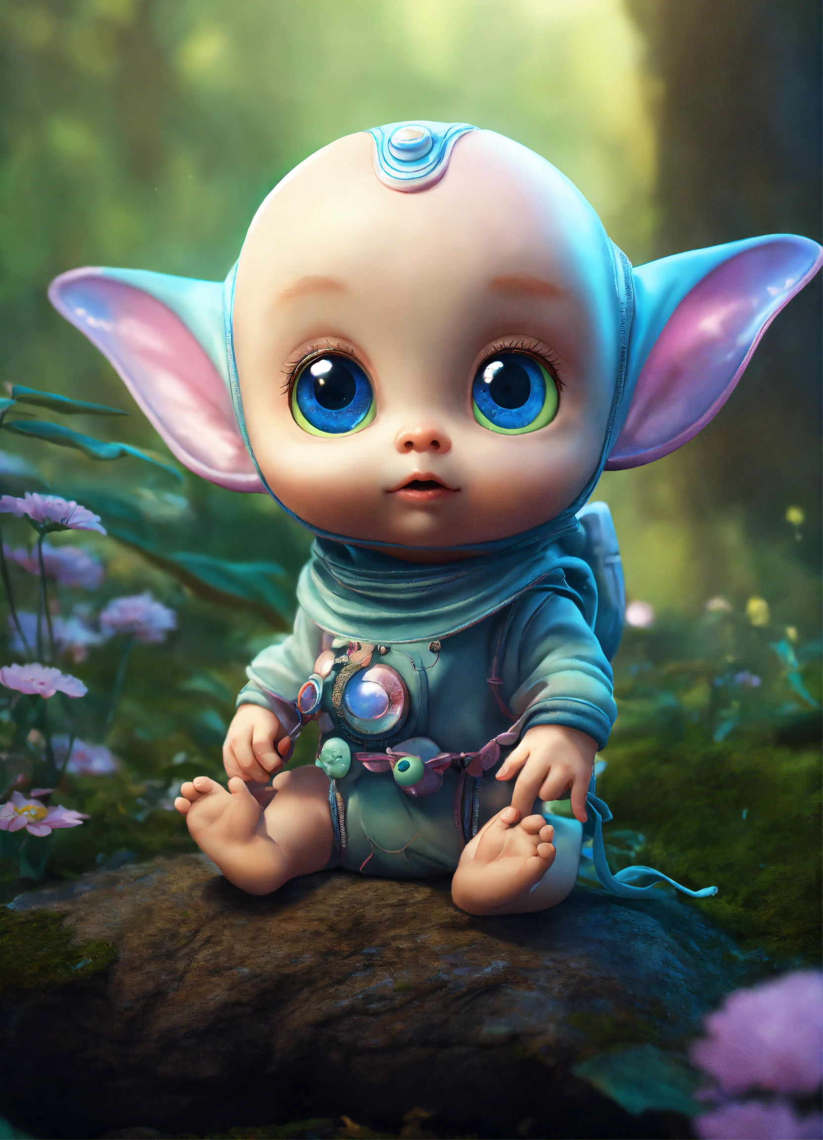 Lexica - Cute and adorable cartoon alien baby, fantasy, dreamlike ...