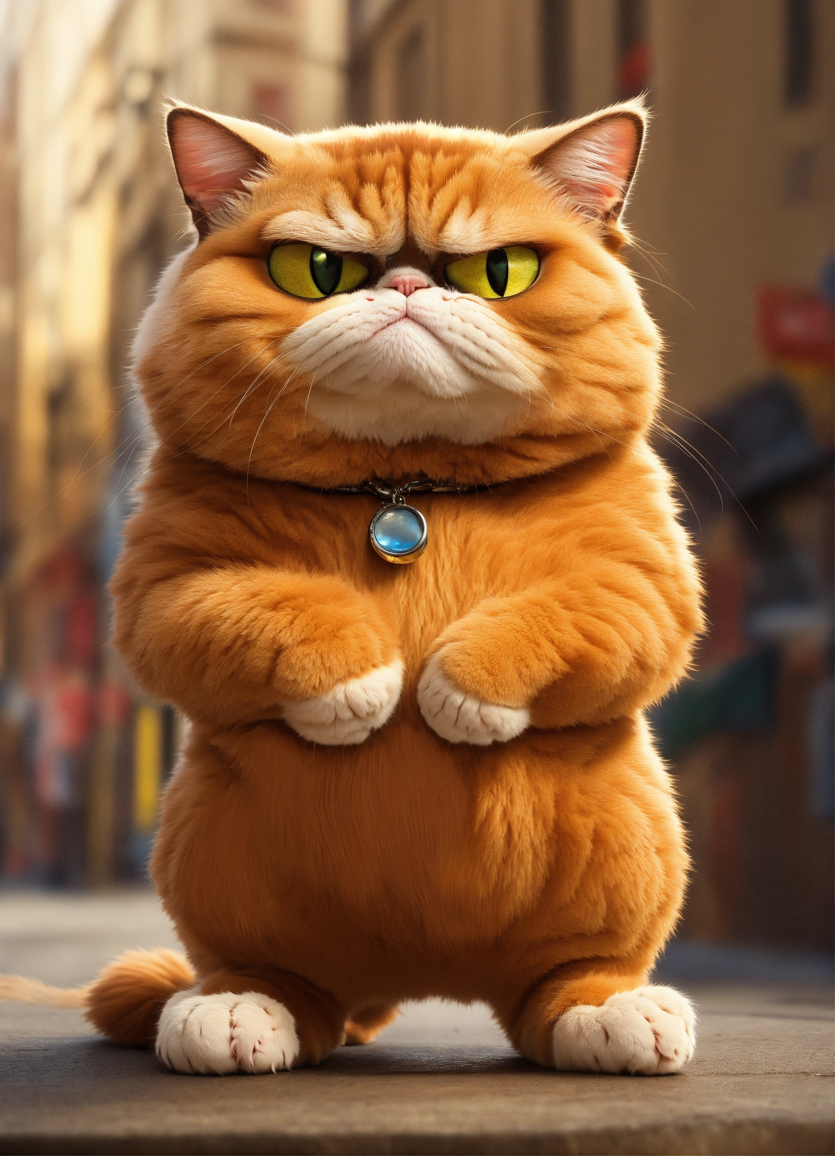 Lexica - Grumpy looking cat in garfield style