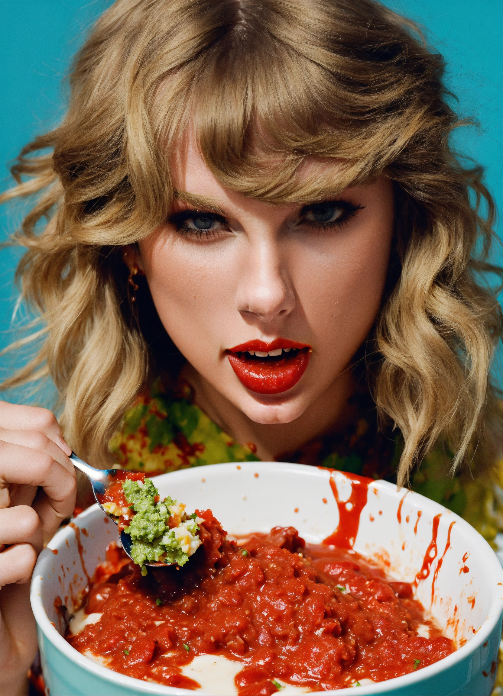 Lexica - Photo realistic shot of taylor swift eating a disgusting pile ...