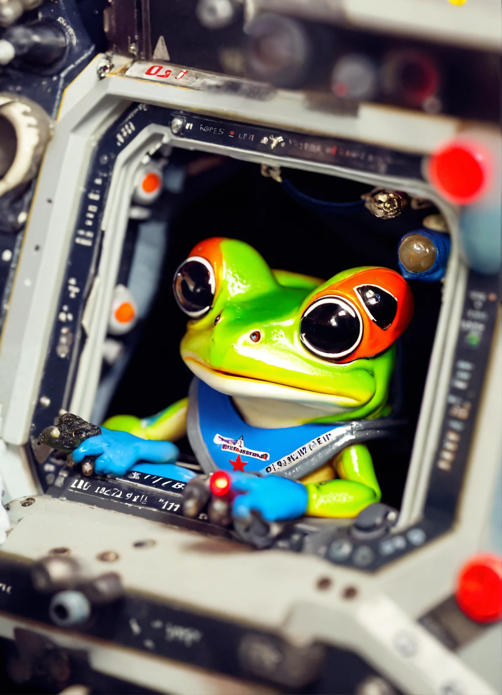 Lexica - A cute and tiny frog commander inside the Space Shuttle's ...