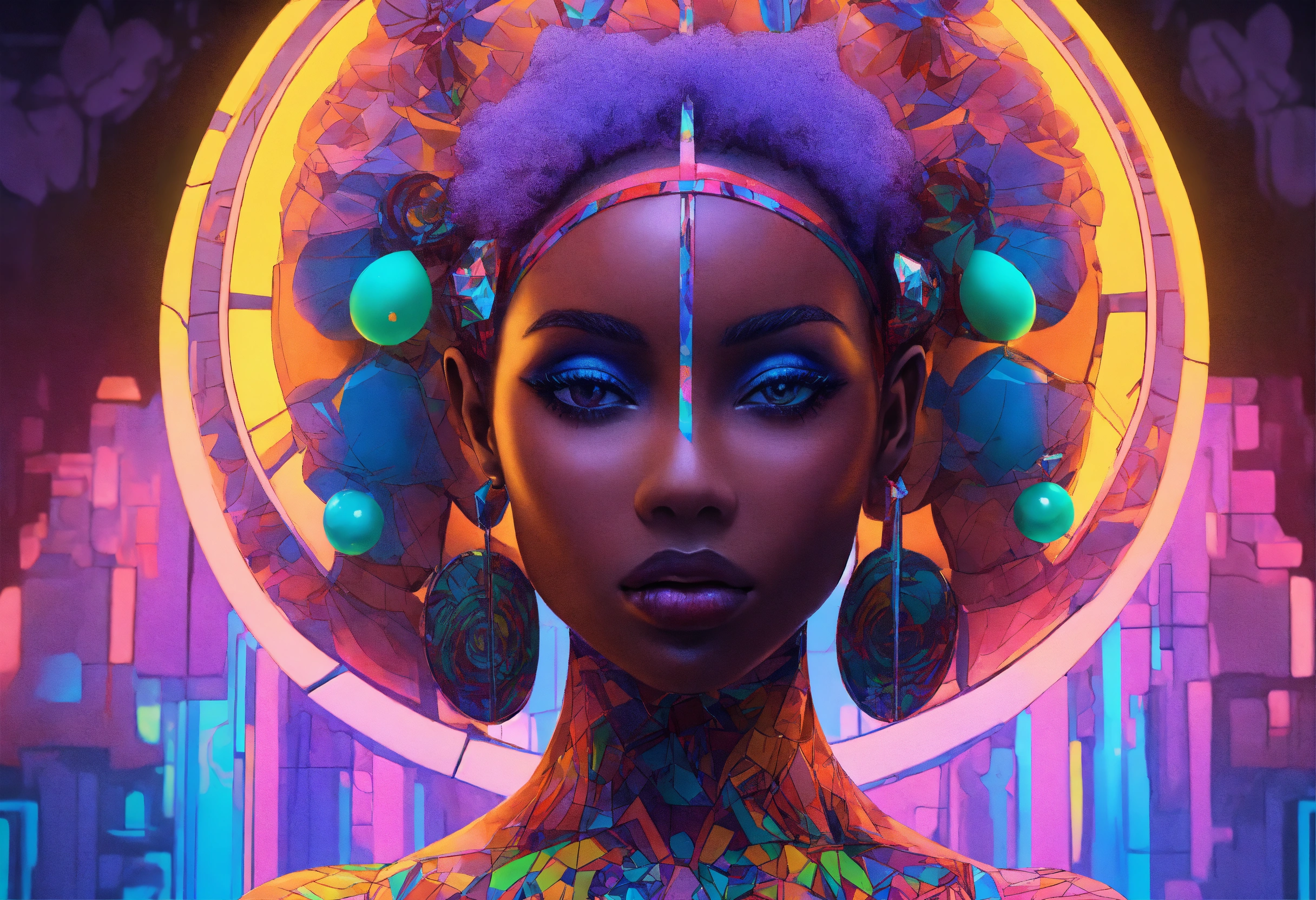 Lexica - Manga Afrocentric woman one eye open and one eye closed serene ...