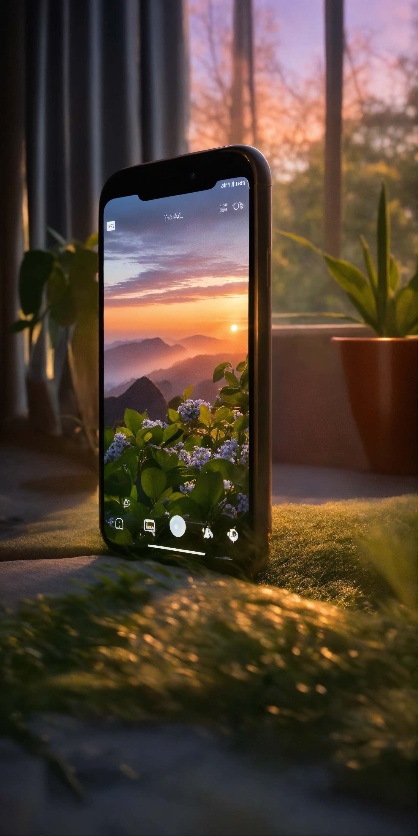 Lexica - A serene morning scene, refraining from reaching for the phone upon waking up, as the ...