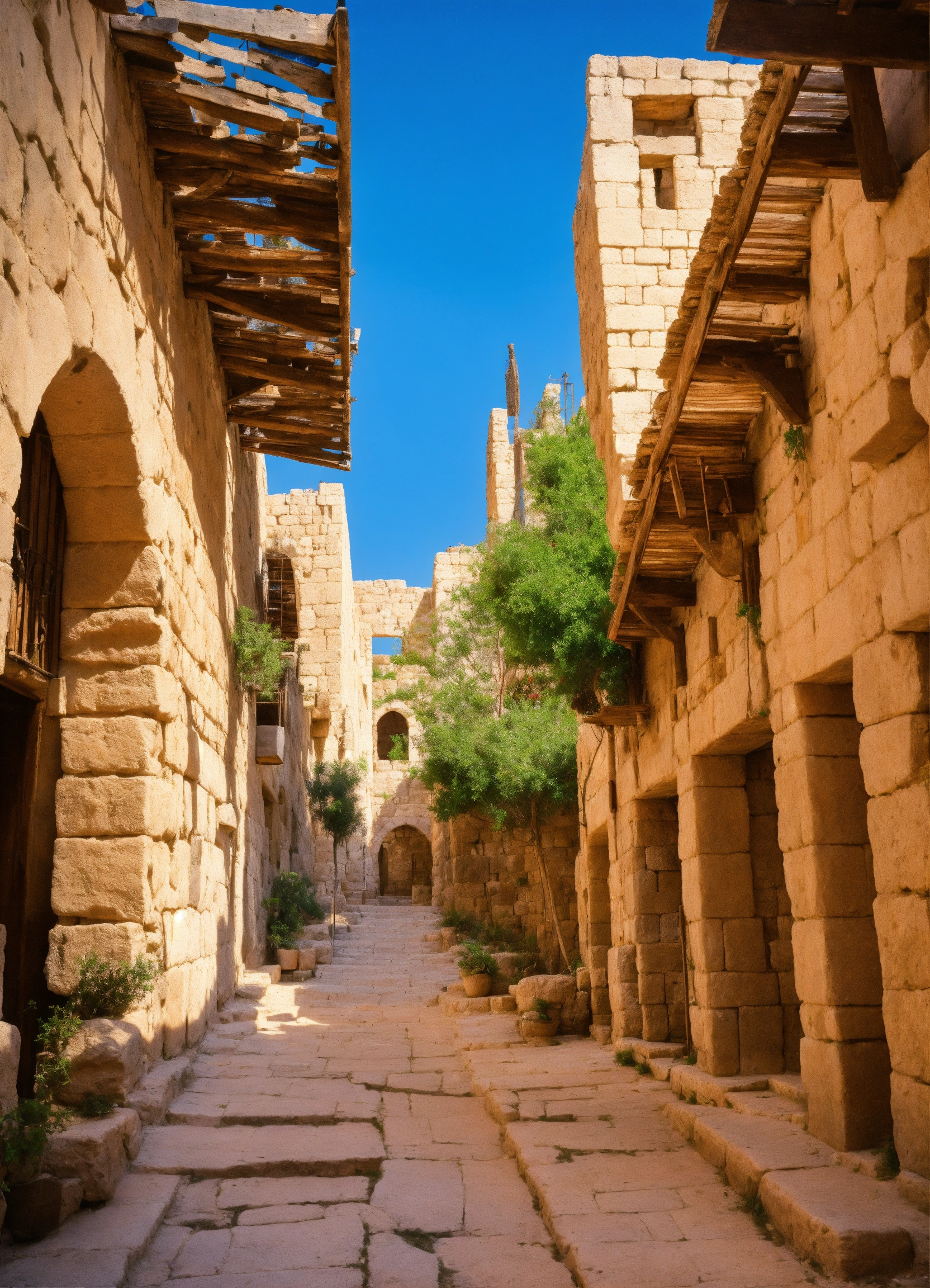 Lexica - Lively city in ancient Israel under king solomon city street view