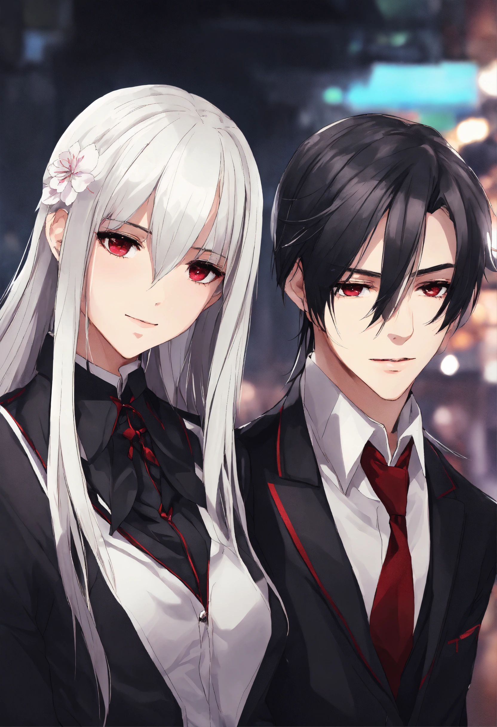 Lexica - Guy and girl 20 years old. twins. The girl has white long ...