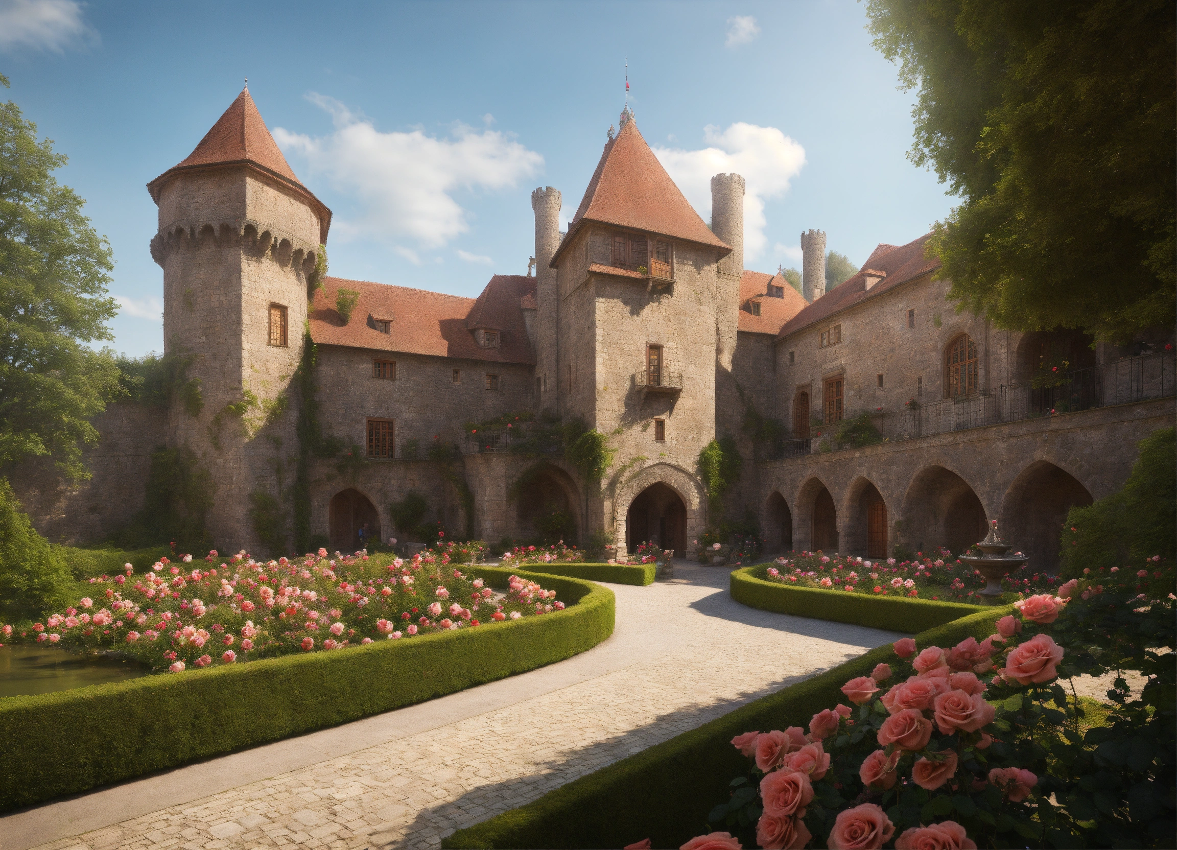 Lexica - Ultra realistic, photorealistic, bird's eye view of a small ...