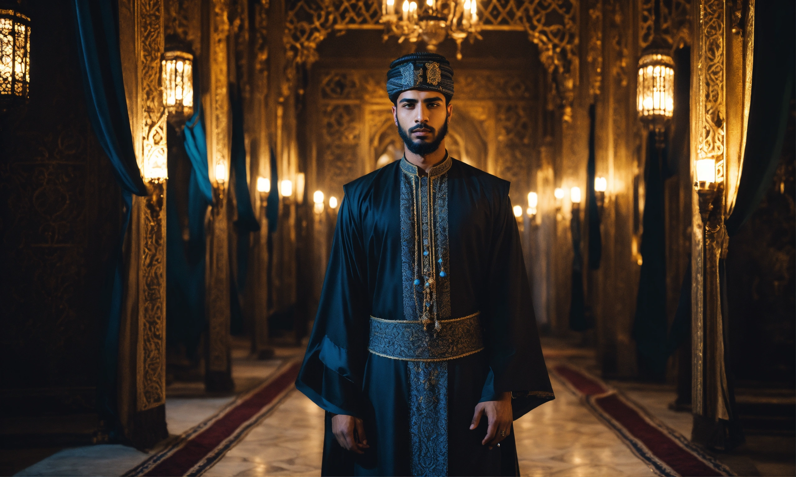 Lexica - Portrait of a young handsome Arabic mystic, ominous palace ...