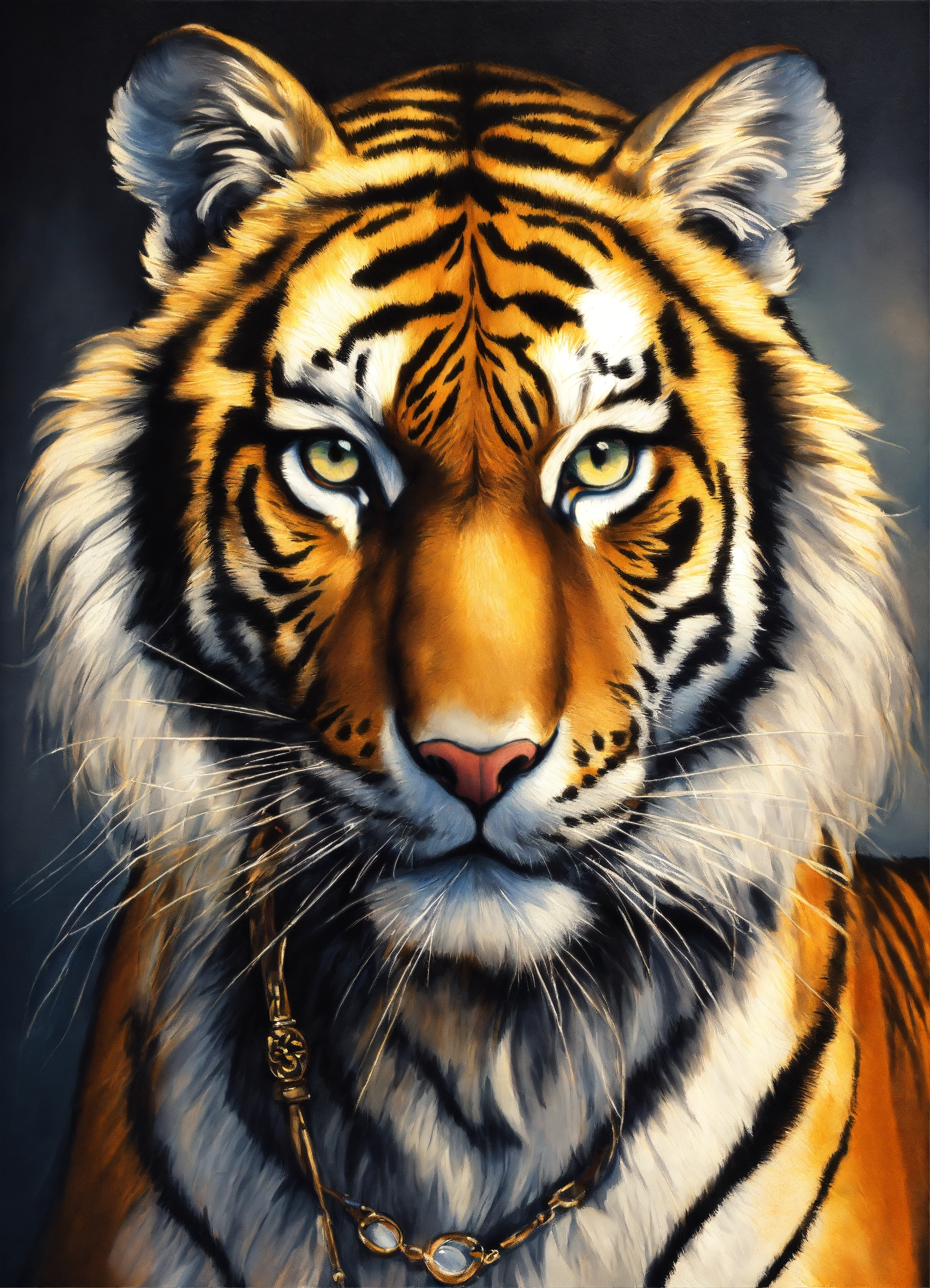 Lexica - Realism Leonardo da Vinci Painting Tiger, featuring cool tones ...