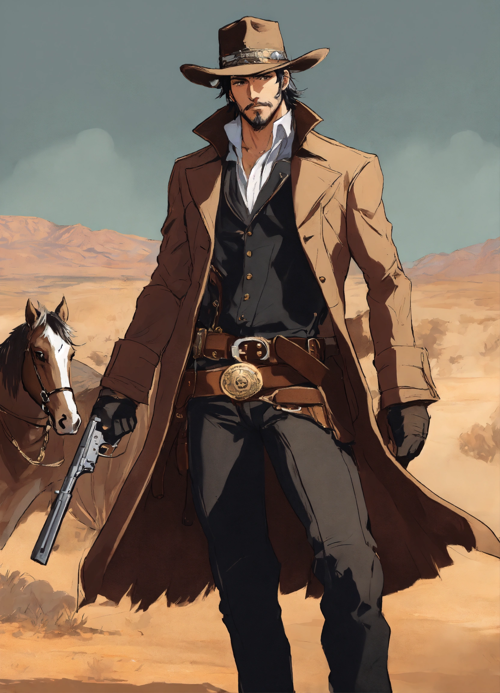 Lexica - Wild west gunslinger, male, wild west sheriff , portrait ...