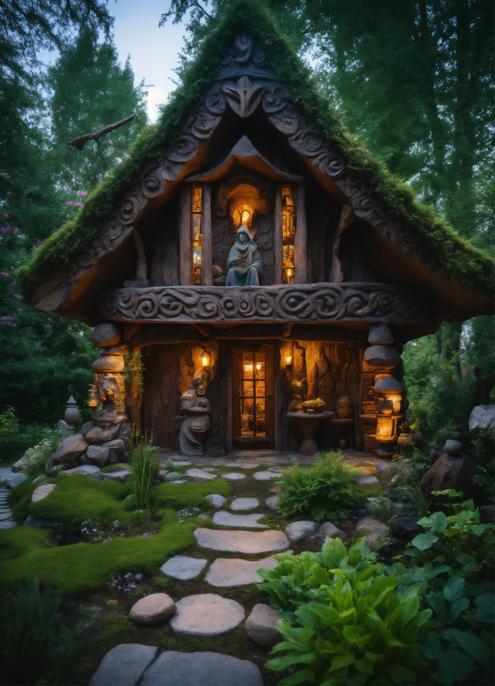 Lexica - An ancient spiritual hooded female gnome germanic cabin ...