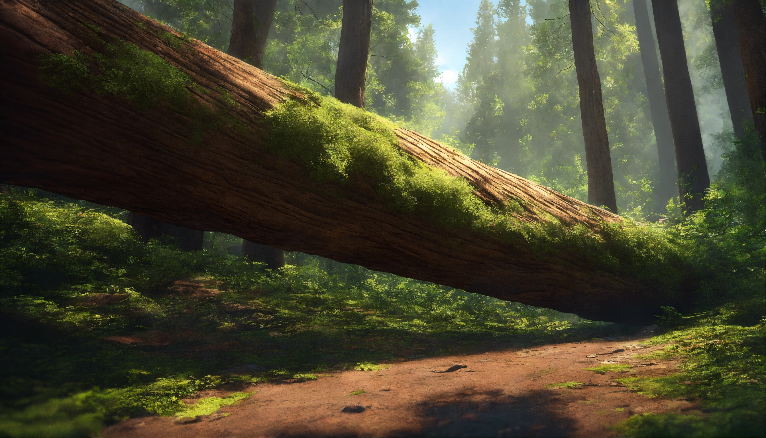 Lexica - Long Tree trunk in the style soft render AI Art, nestled ...
