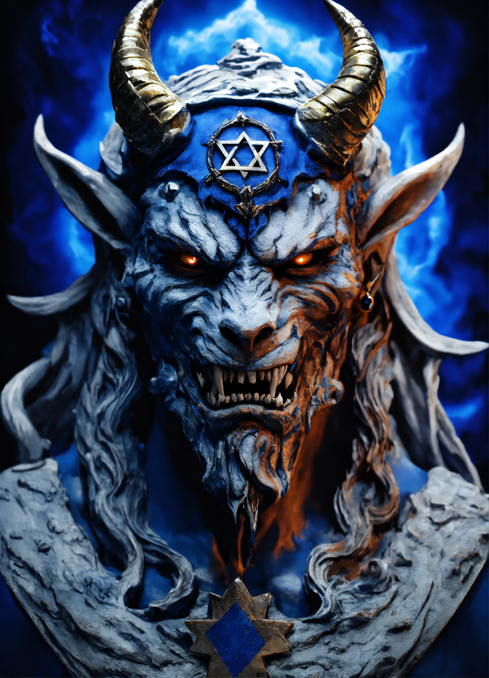 Lexica - Evil demonic Israel demon with an Israeli flag beast with an ...