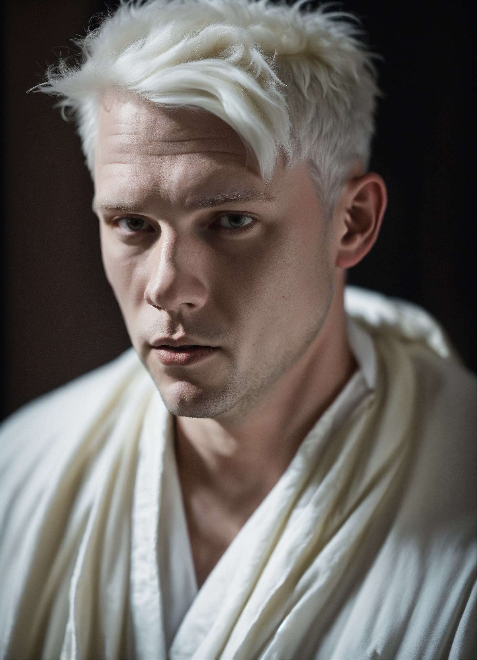 Lexica - Gorgeous caucasian, 35-year-old albino man, with short white ...