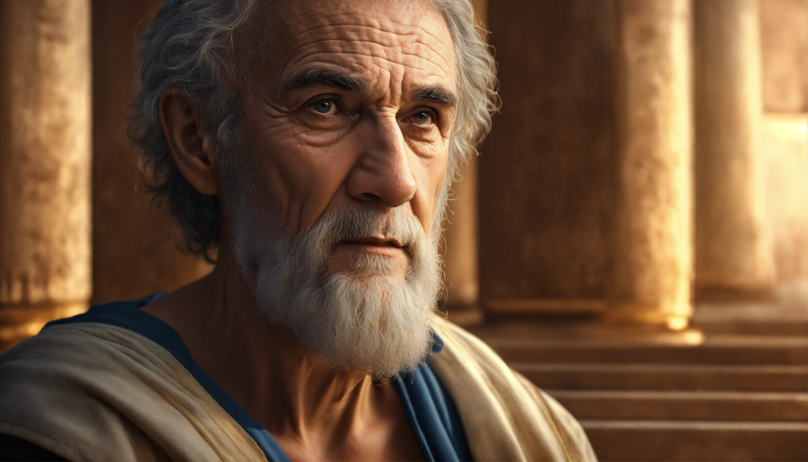 Lexica - Old greek man, serene eyes, ancient greece background ...