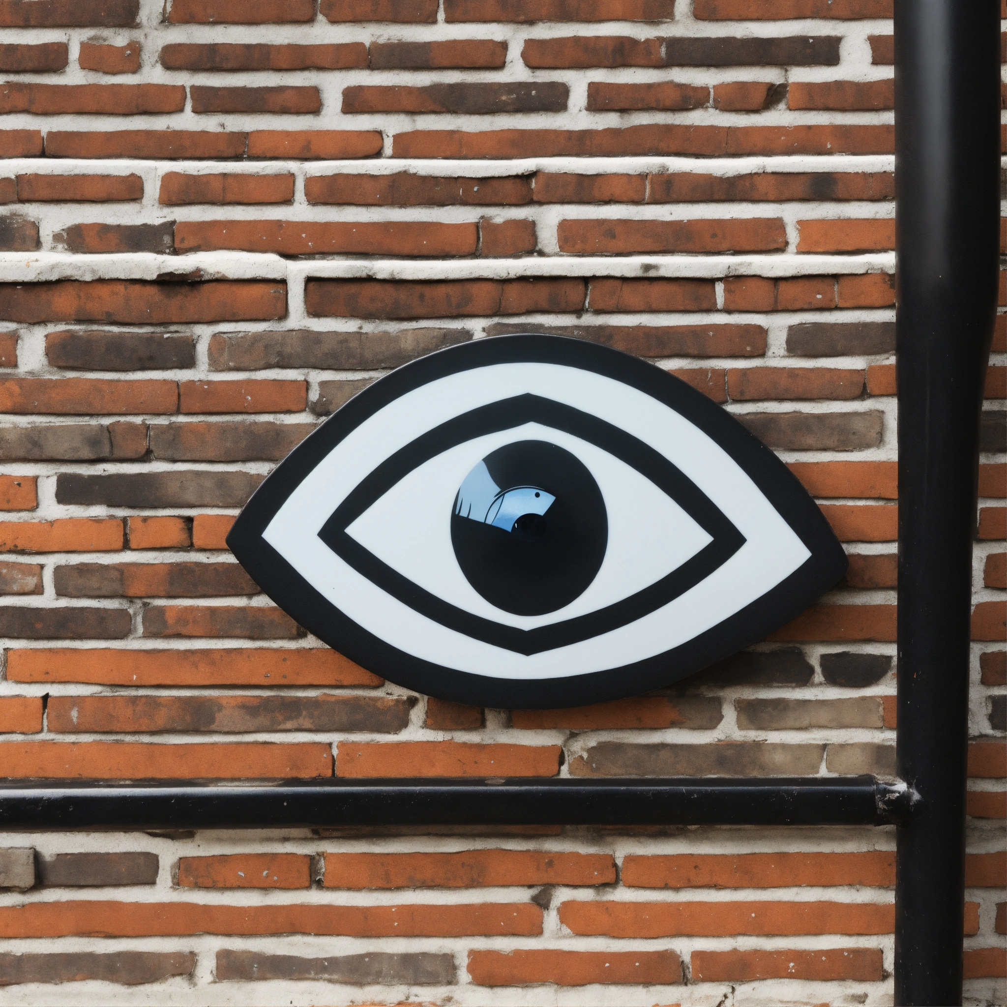 Lexica - Minimalist black and white evil eye sticker design in a street ...