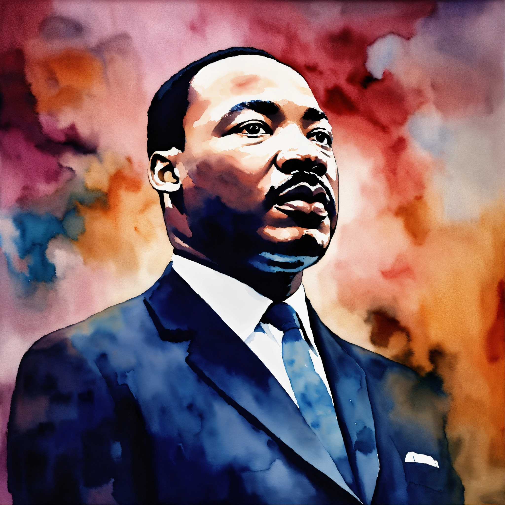 Lexica - President Martin Luther King Jr. on watercolor, abstract ...
