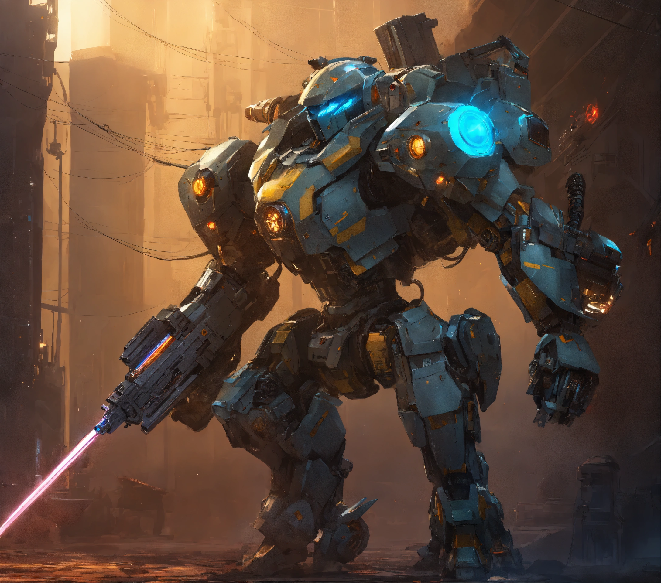 Lexica - An edgy style mecha with a wedge shaped head, high collar ...