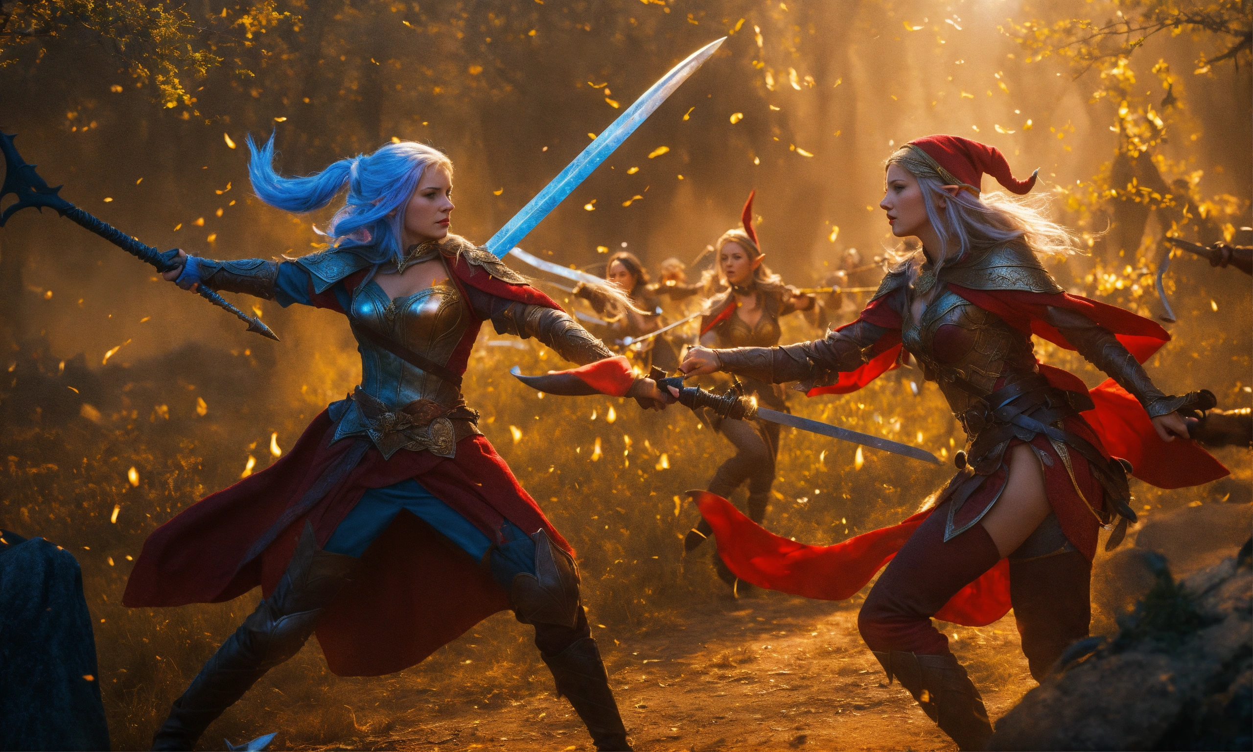 Lexica - Bad and good women elves fighting