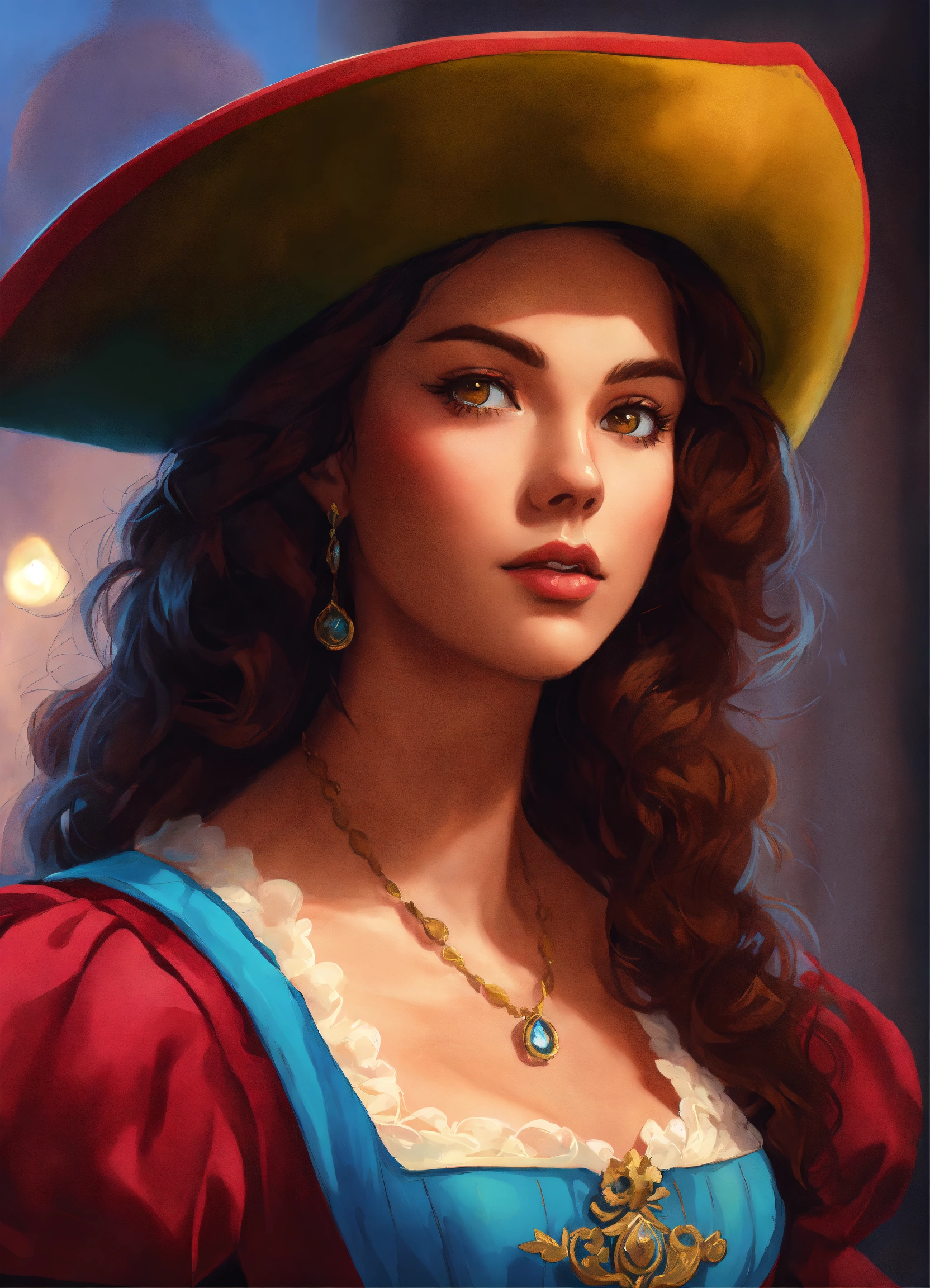 Lexica - Milady from the movie The Three Musketeers, cartoon oil paint ...