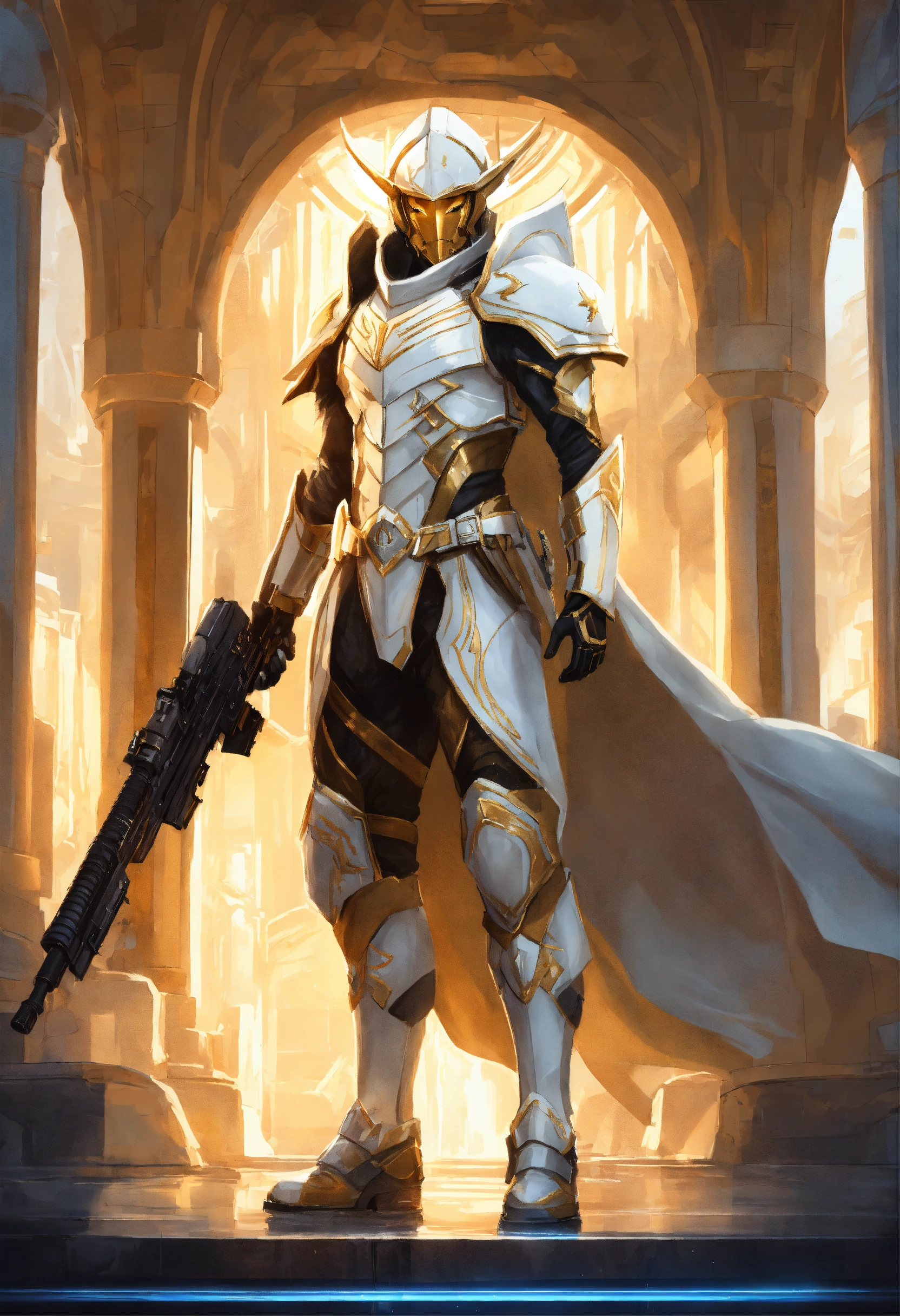 Lexica - Epic drawing of a full body of a high elf sci fi soldier ...