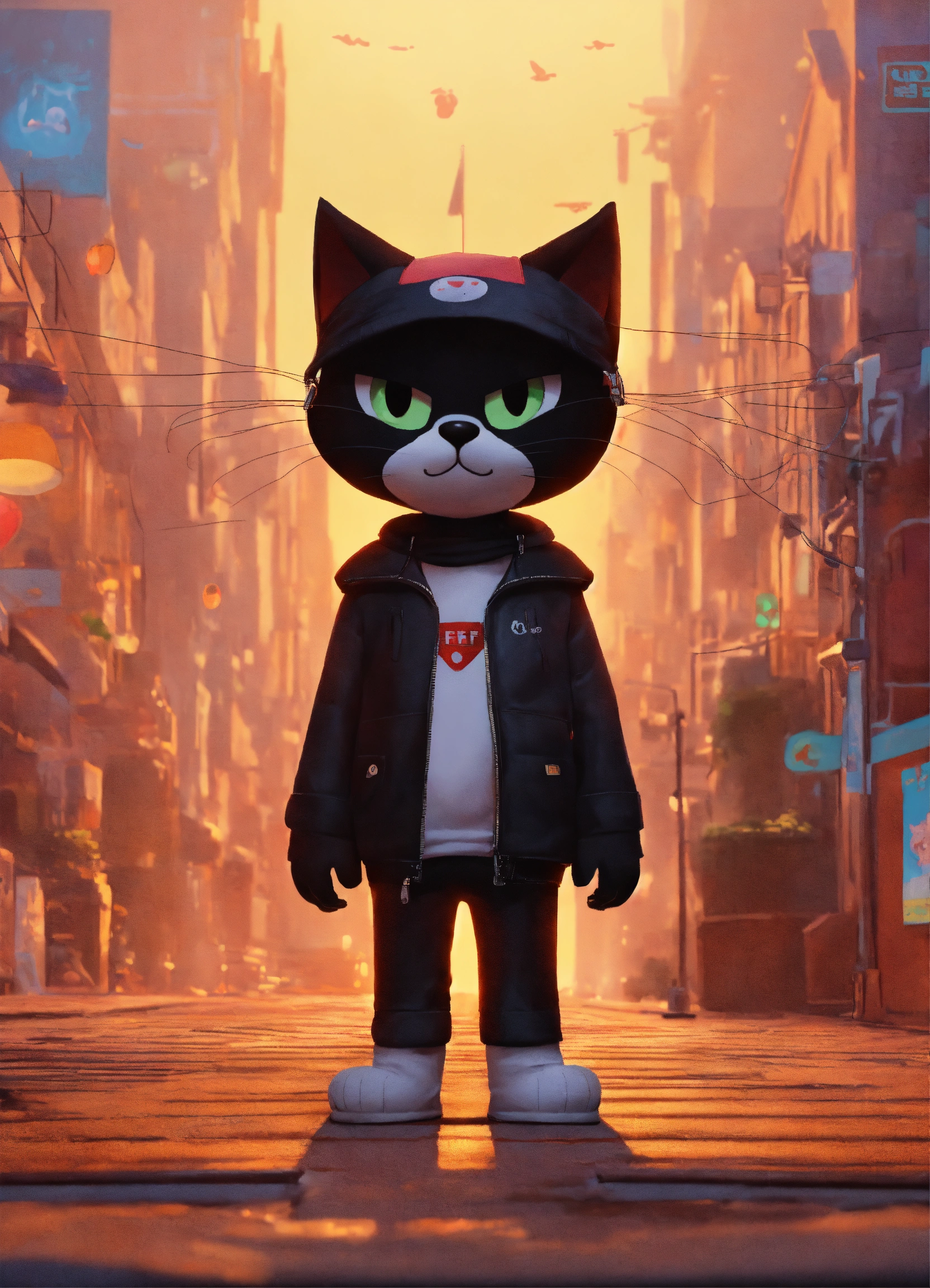 Lexica - A tall human like cat like the cartoon character felix the cat ...