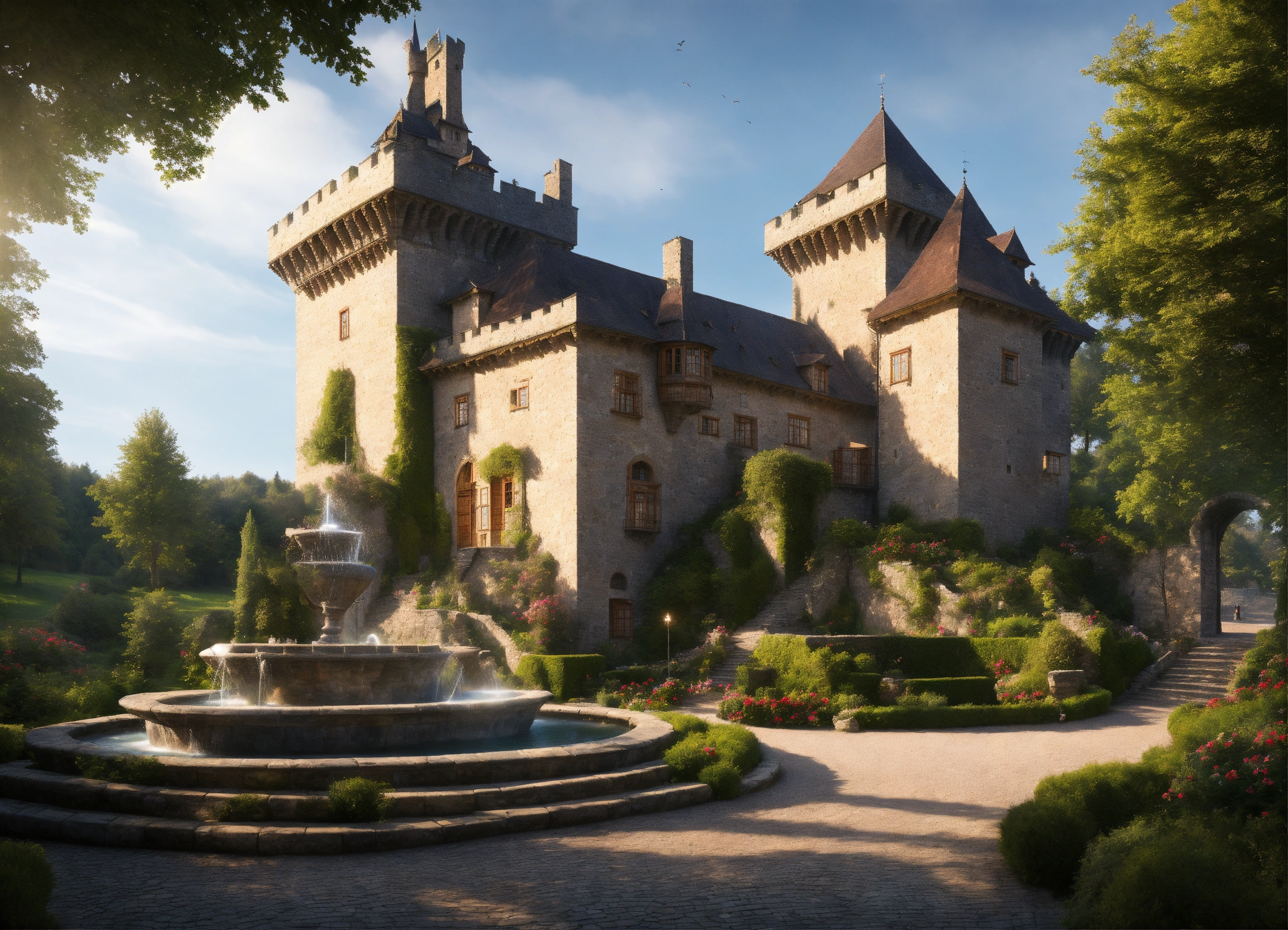 Lexica - Ultra realistic, photorealistic, bird's eye view of a small ...