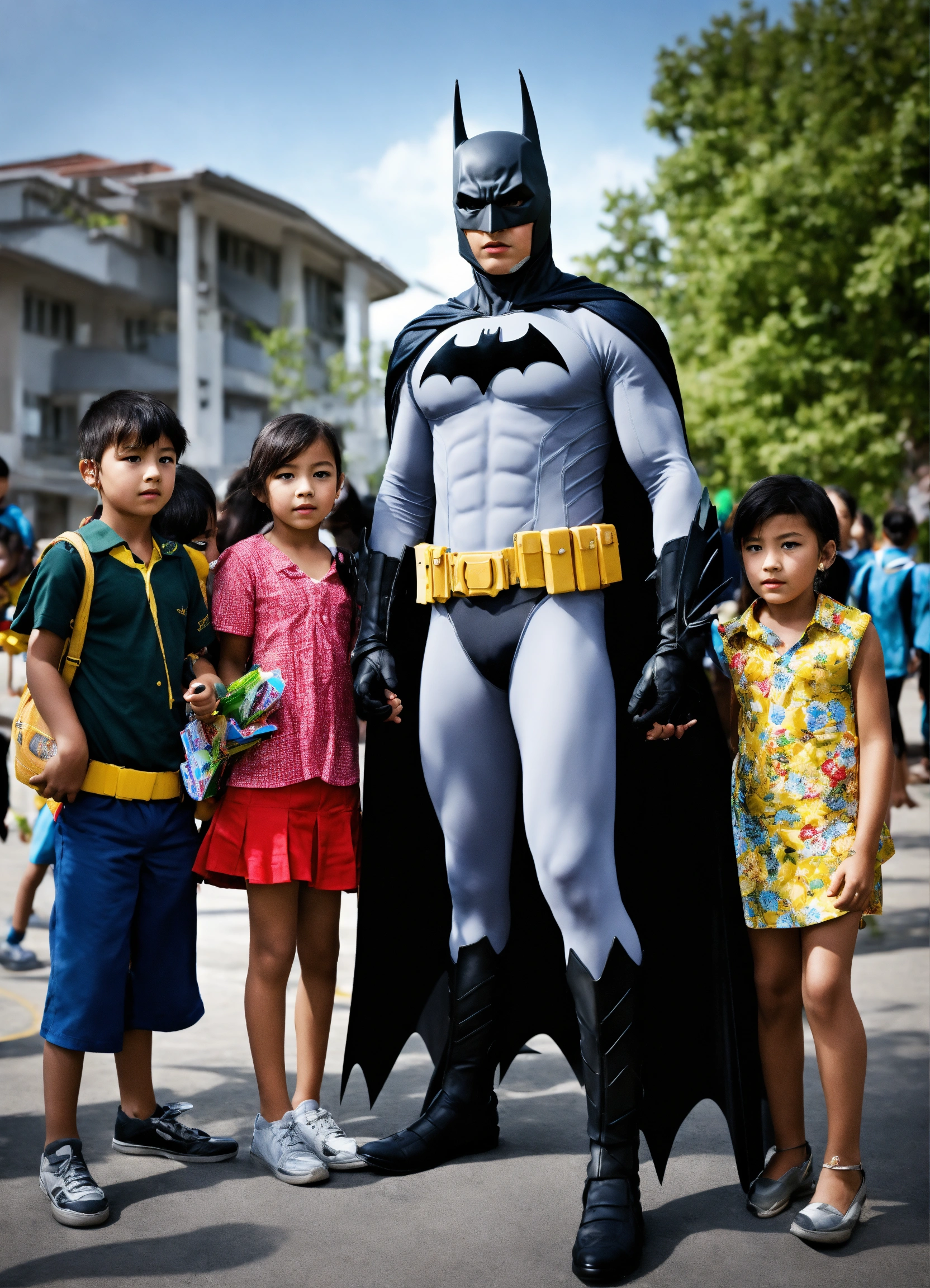 Lexica - Batman picks up school children , render oktan