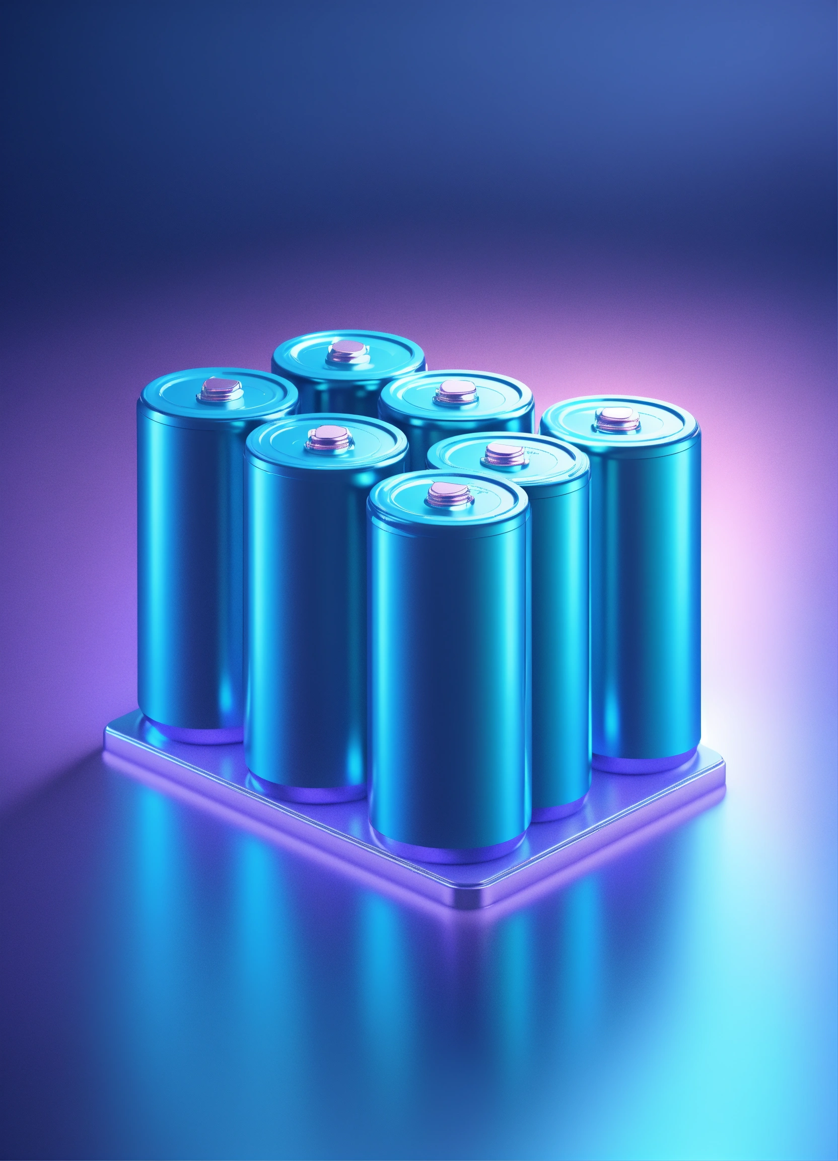 Lexica - Icon of EV Battery in light blue metallic iridescent material ...