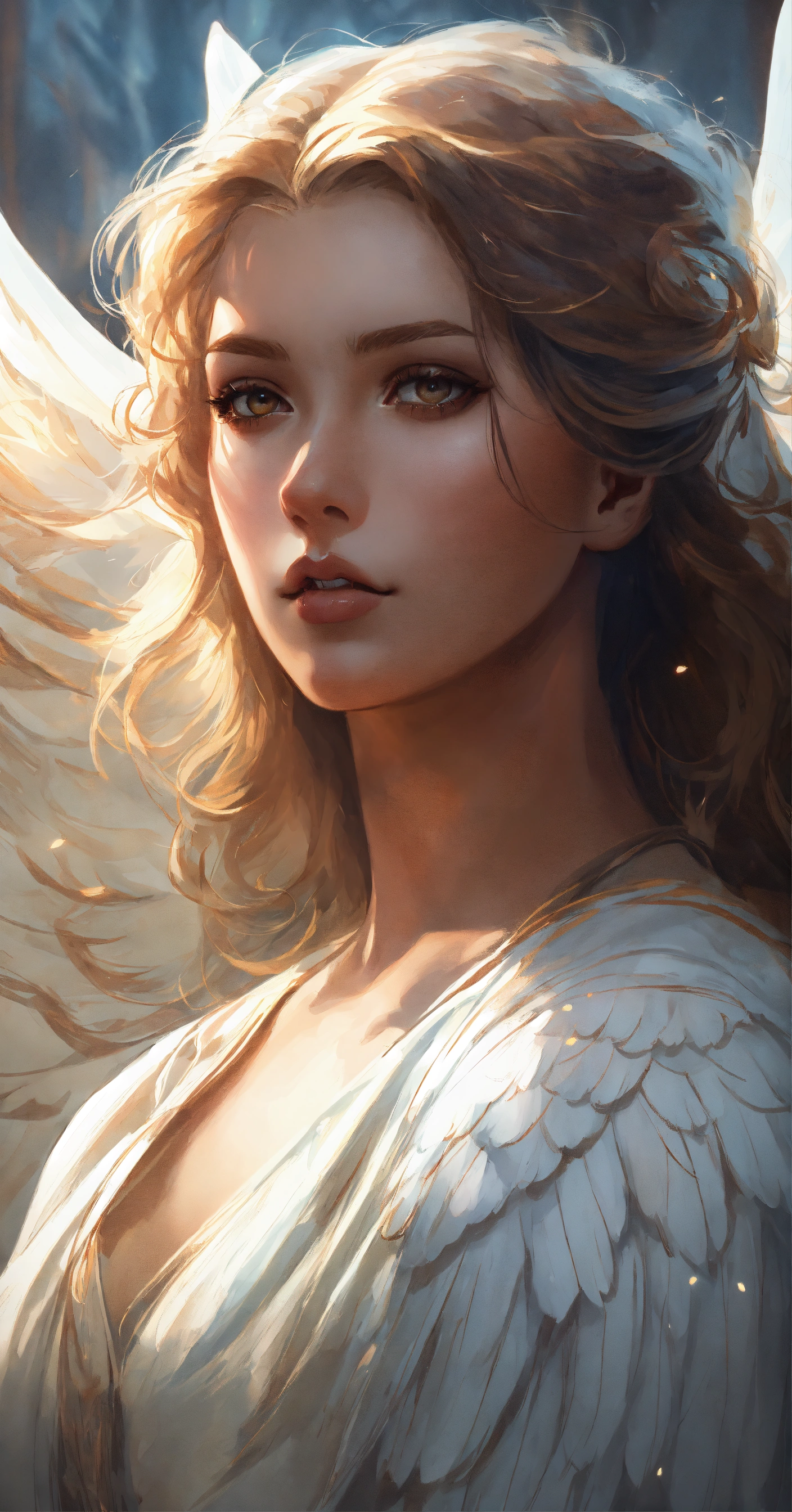 Lexica - Angel, wings, intricate, headshot, highly detailed, digital ...