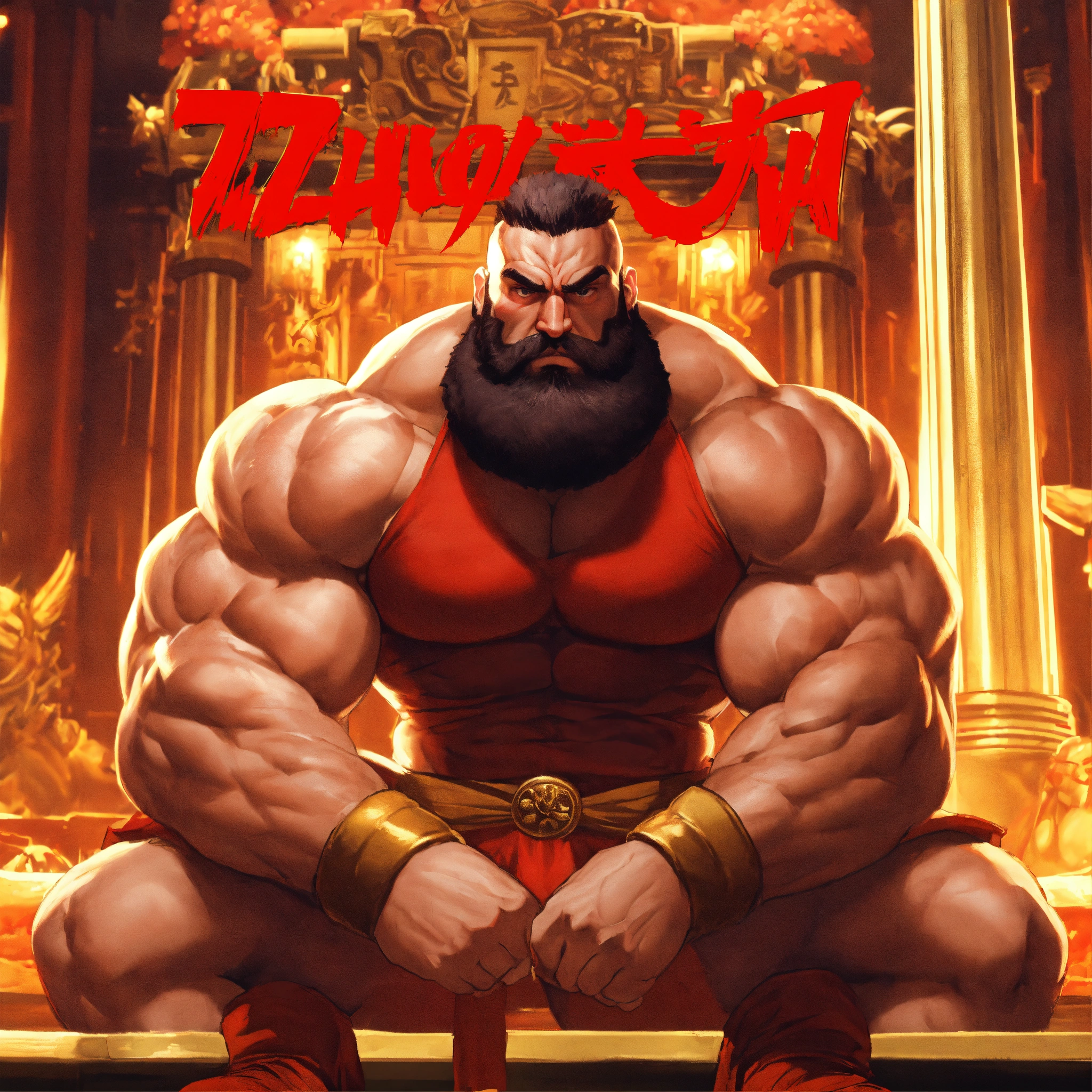 Lexica - 30-year-old hairy man with big muscles, Zangief from Street ...