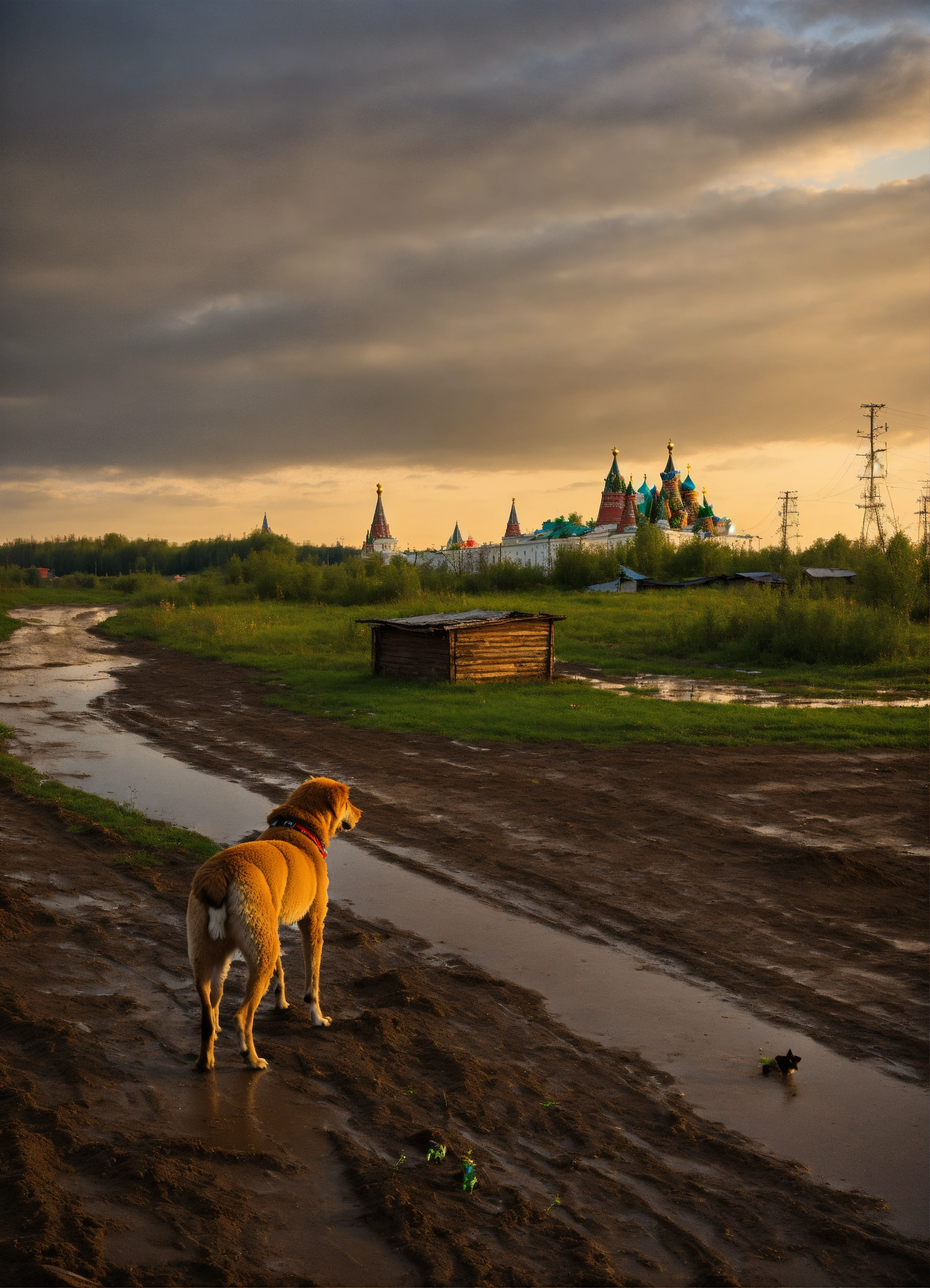 Lexica - Poverty, Moscow, mud, lonely dog, Russian country, village