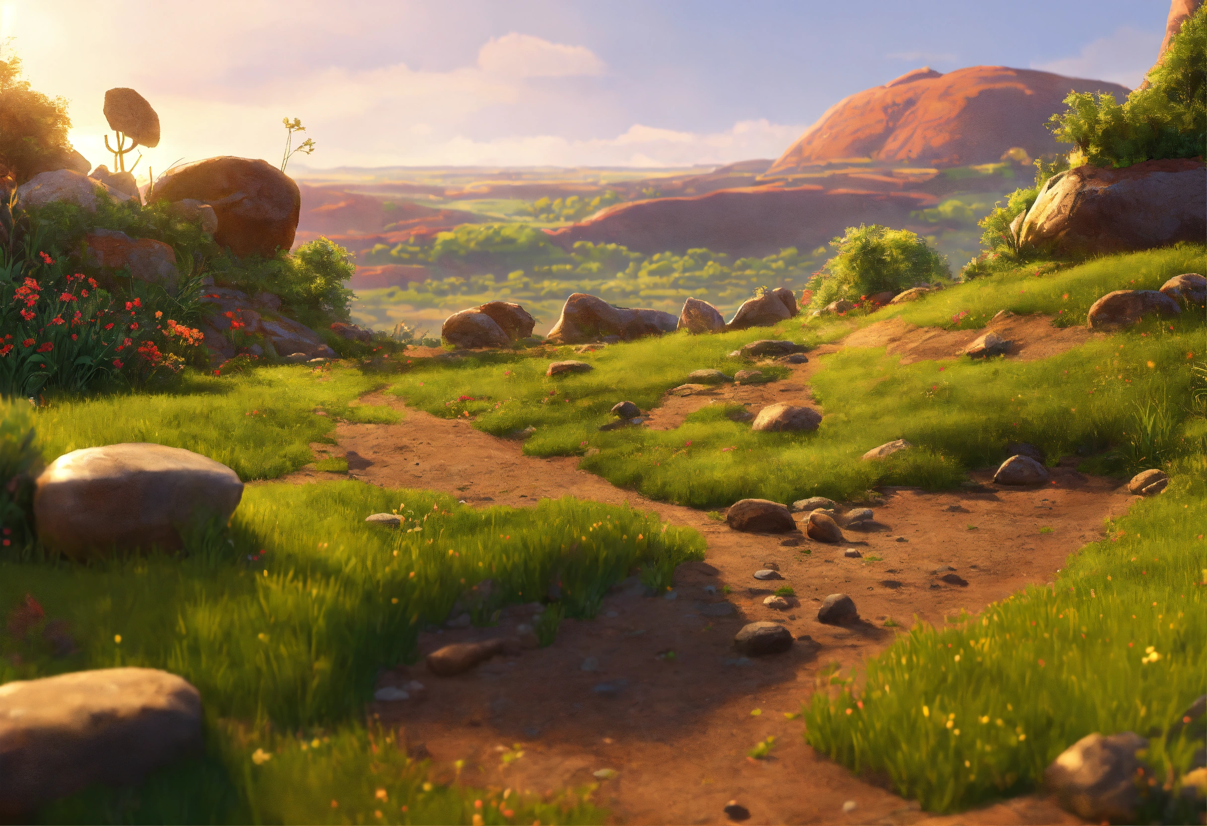 Lexica - A poor land fill with grass, a few small rocks on the ground ...