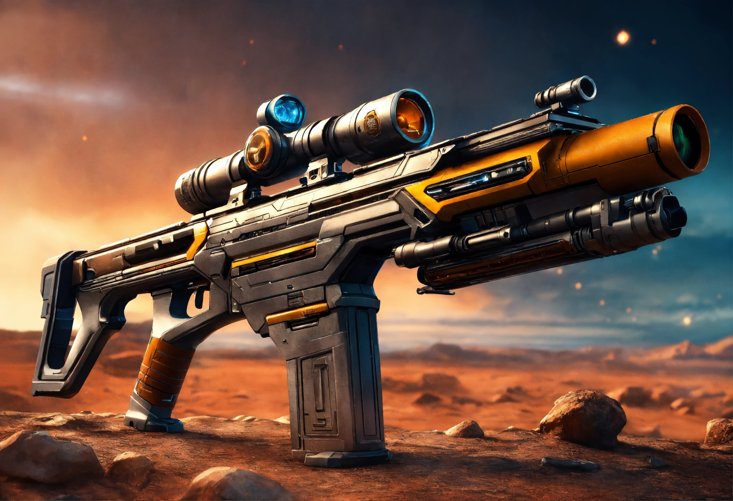 Lexica - Side view of the full image of a sci fi energy rifle, HD ...