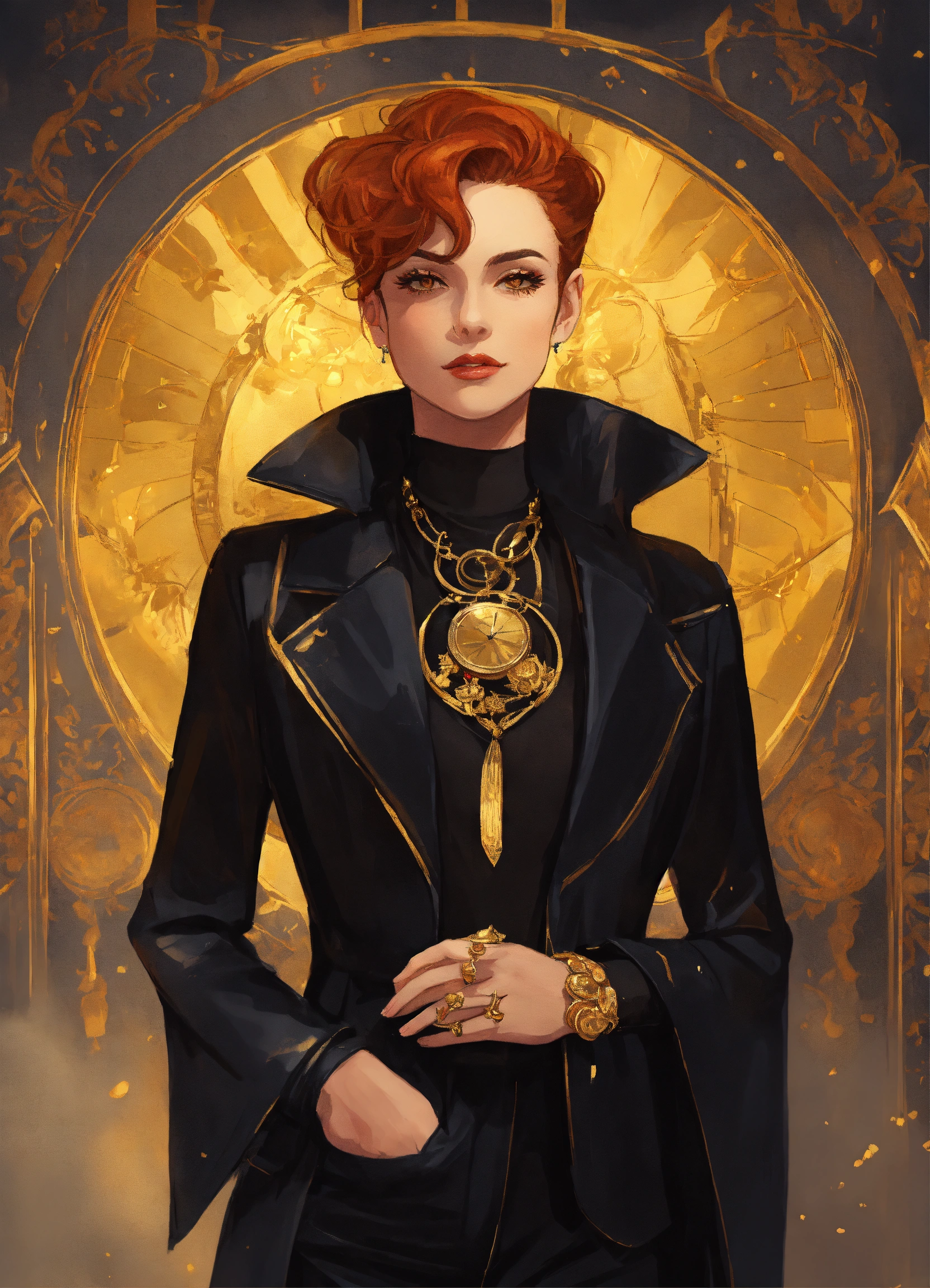 Lexica - Good omens as woman, female Crowley wearing black clothes suit ...