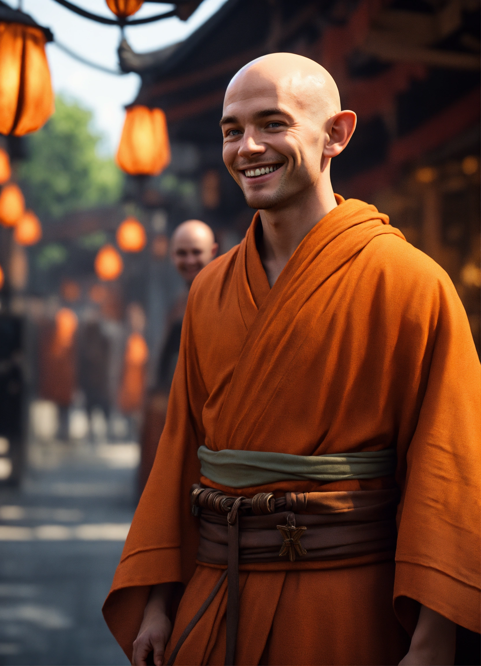 Lexica - Detailed skinny male halfling grinning with mischievous ...