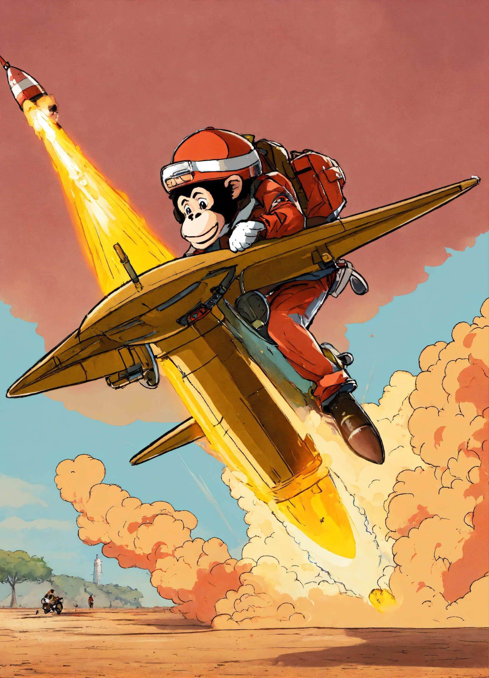 Lexica - A monkey rides a missile