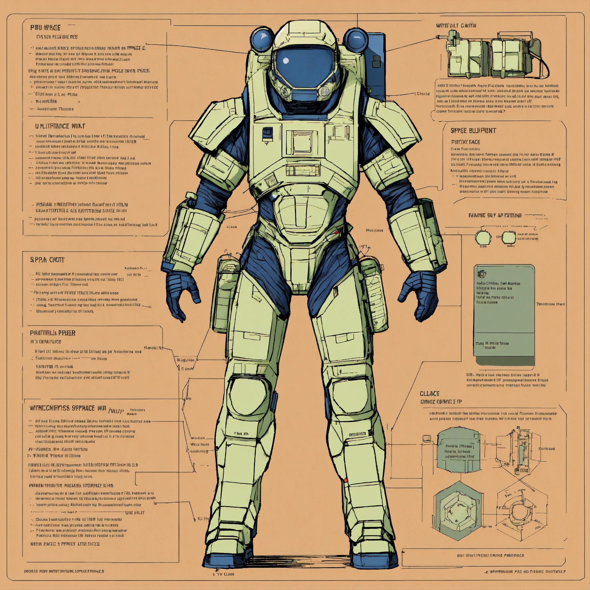 Lexica - A blueprint illustration schematic of a U.S. Space force ...