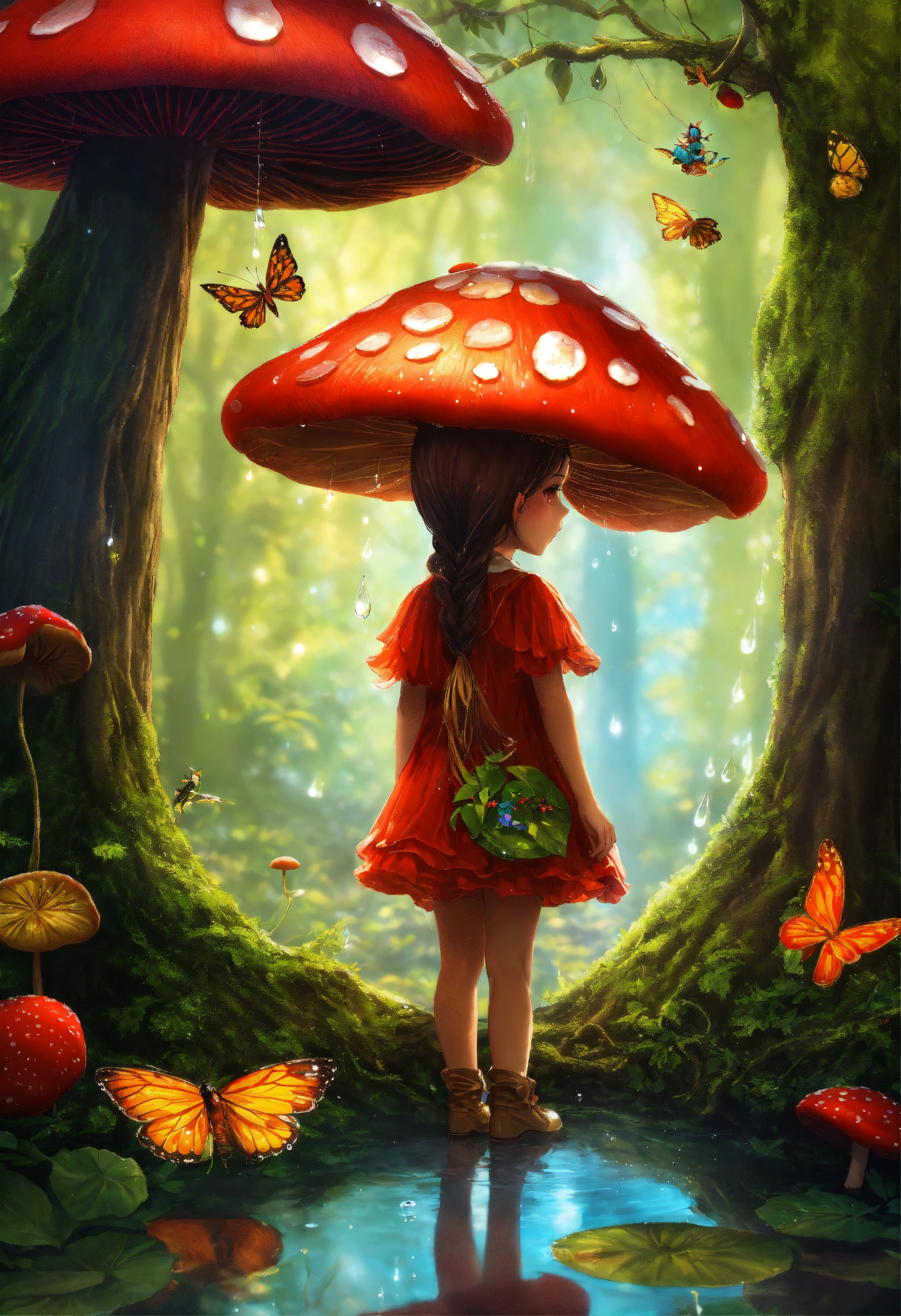 Lexica - In the enchanted forest, a pixie with leaf-like skin gazes at ...