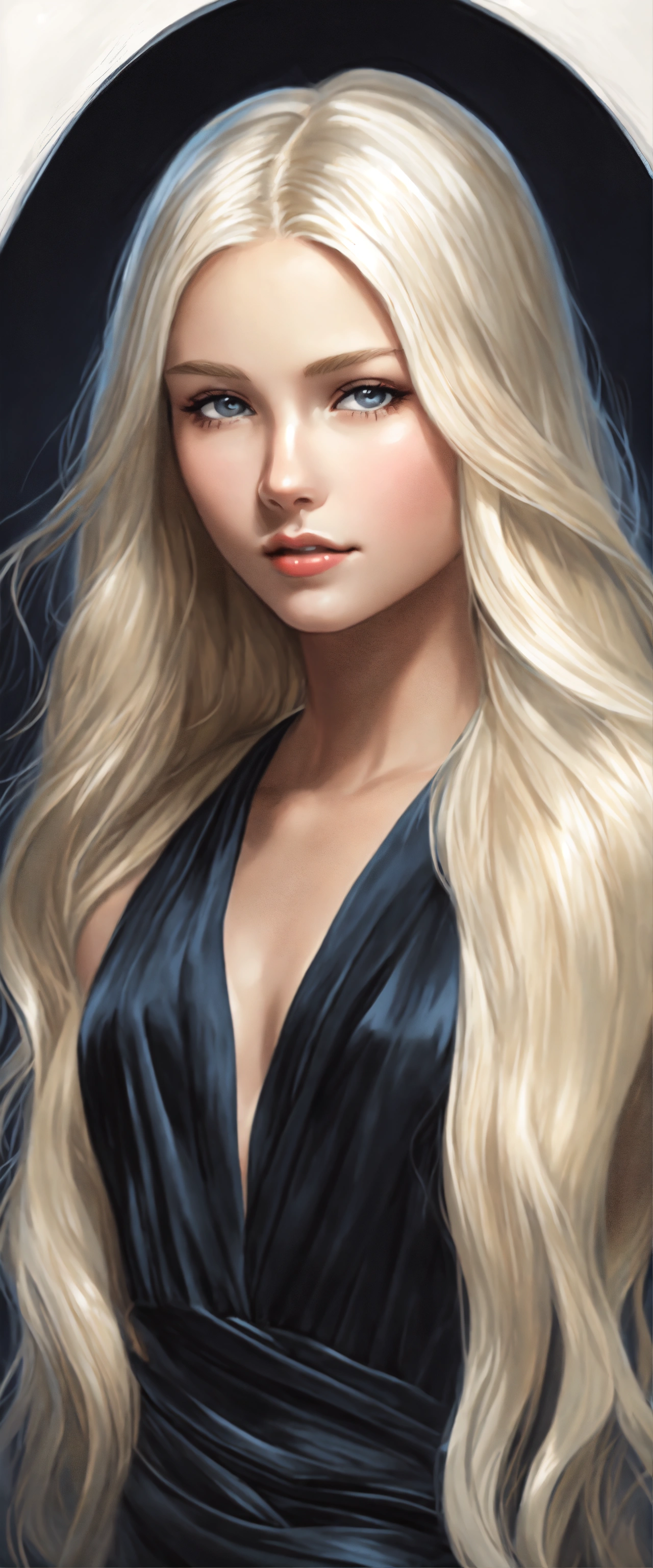 Lexica - Beautiful platinum blond young tween 2d drawing. Petite ...