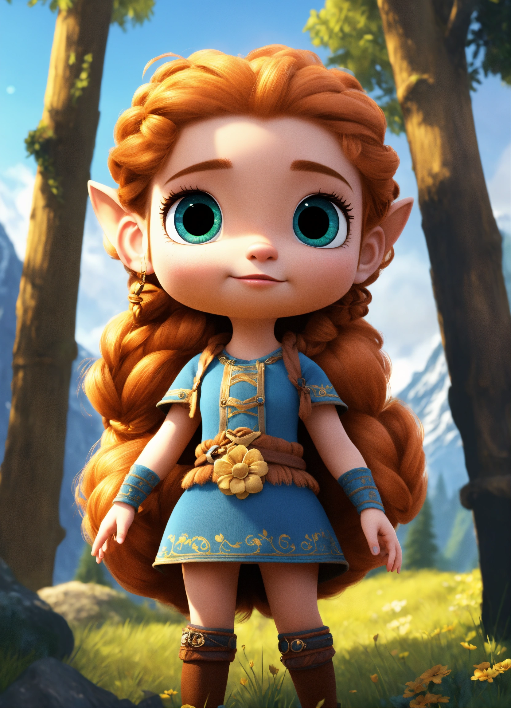 Lexica - A cute Huldra, norwegian folklore, full body, pixar animation ...