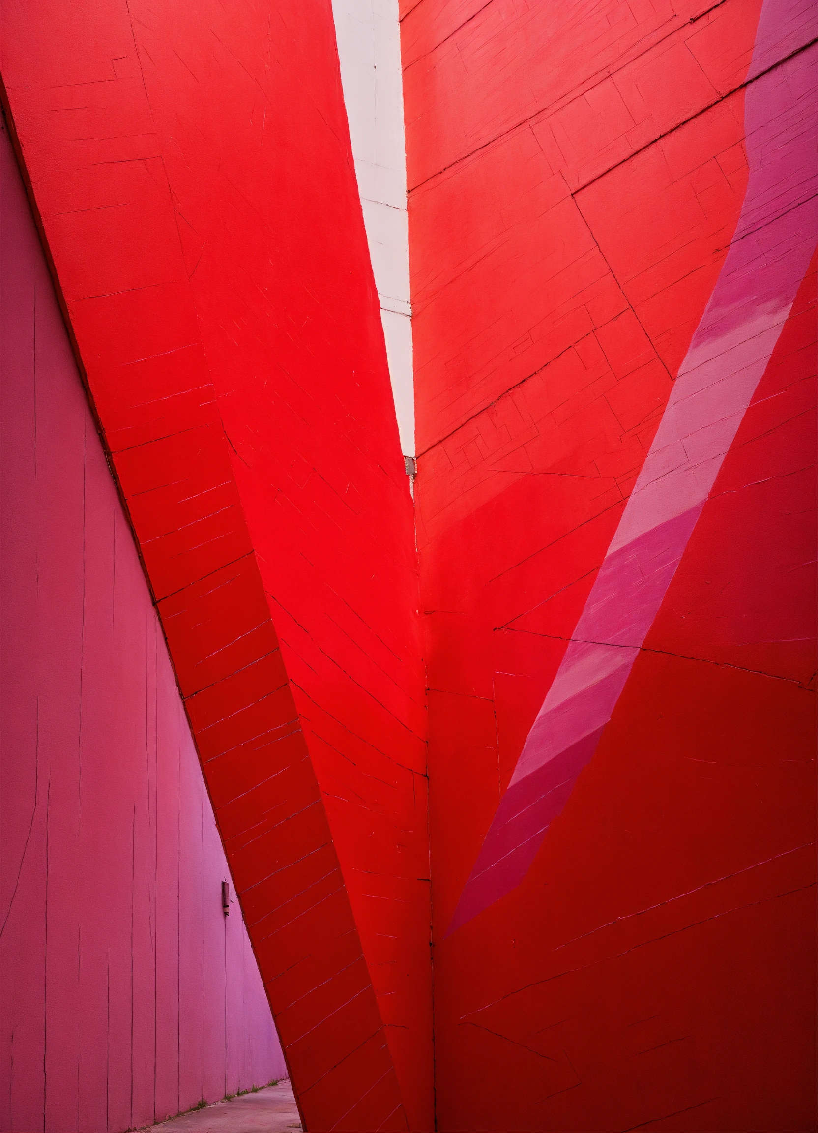 Lexica - A mural painting left 2/3 vibrant crimson ending with a left ...