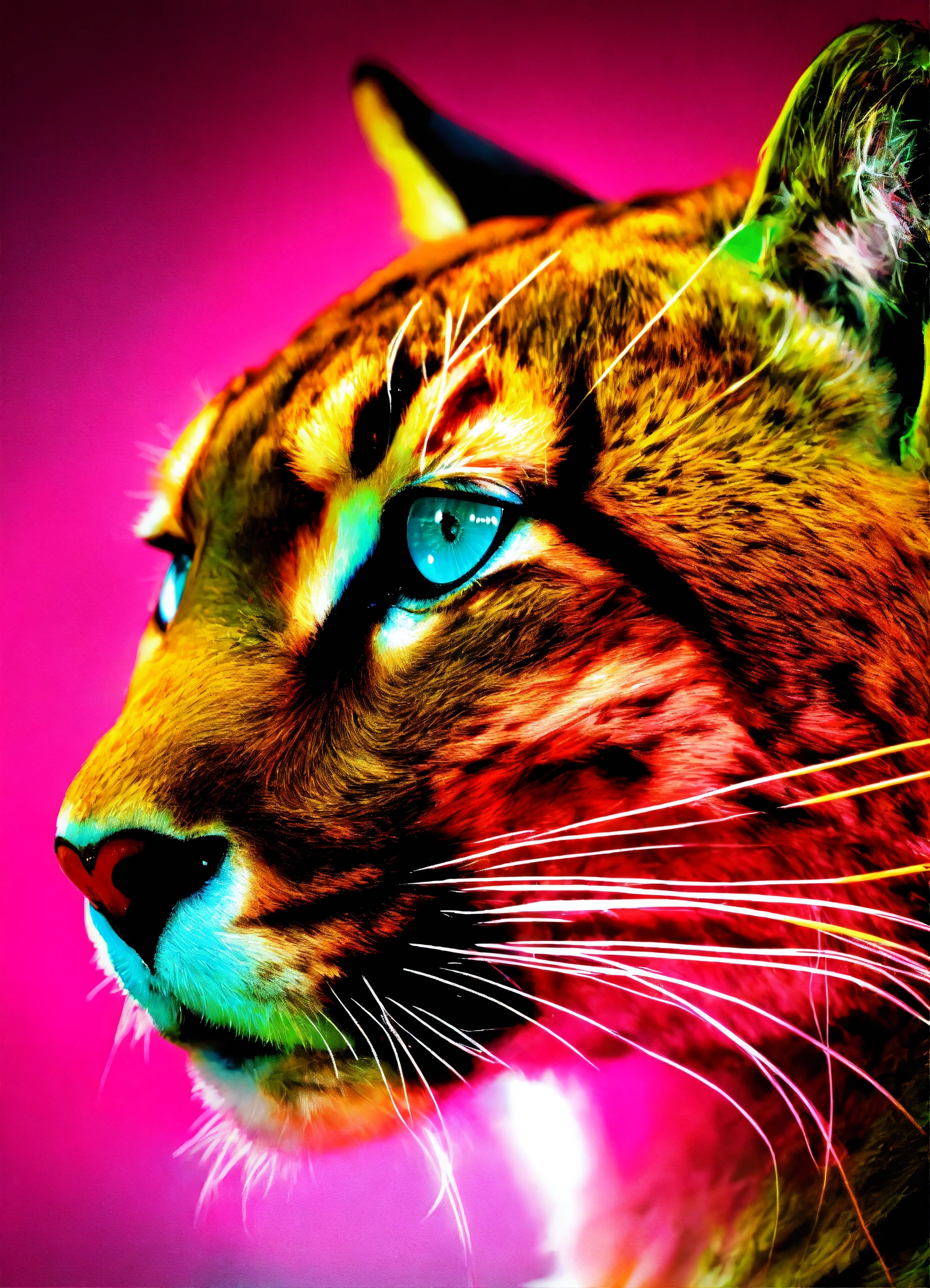 Lexica - Rosto do puma, luz neon
