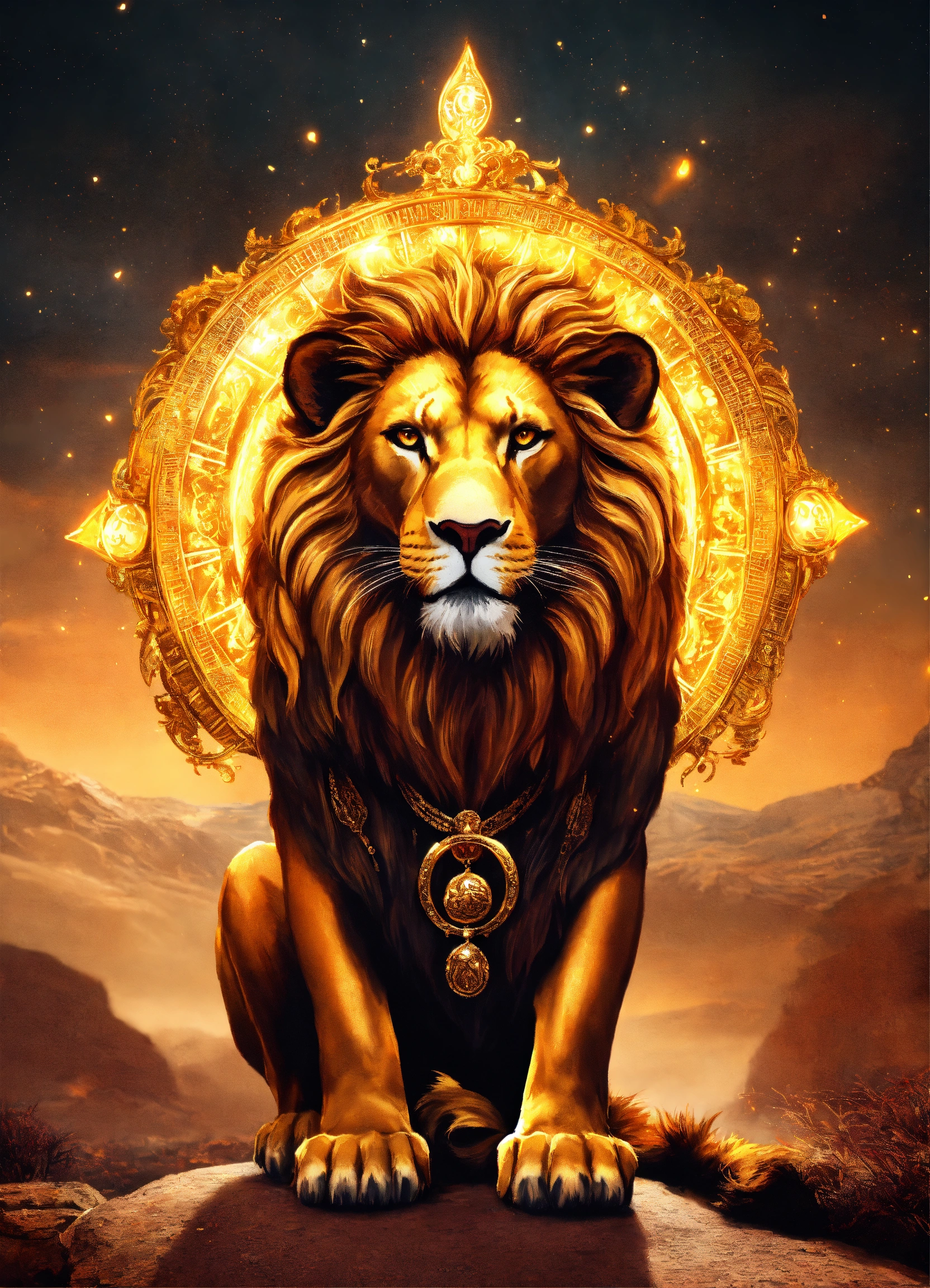 Lexica - A captivating image of the Leo zodiac sign, blessed by divine ...