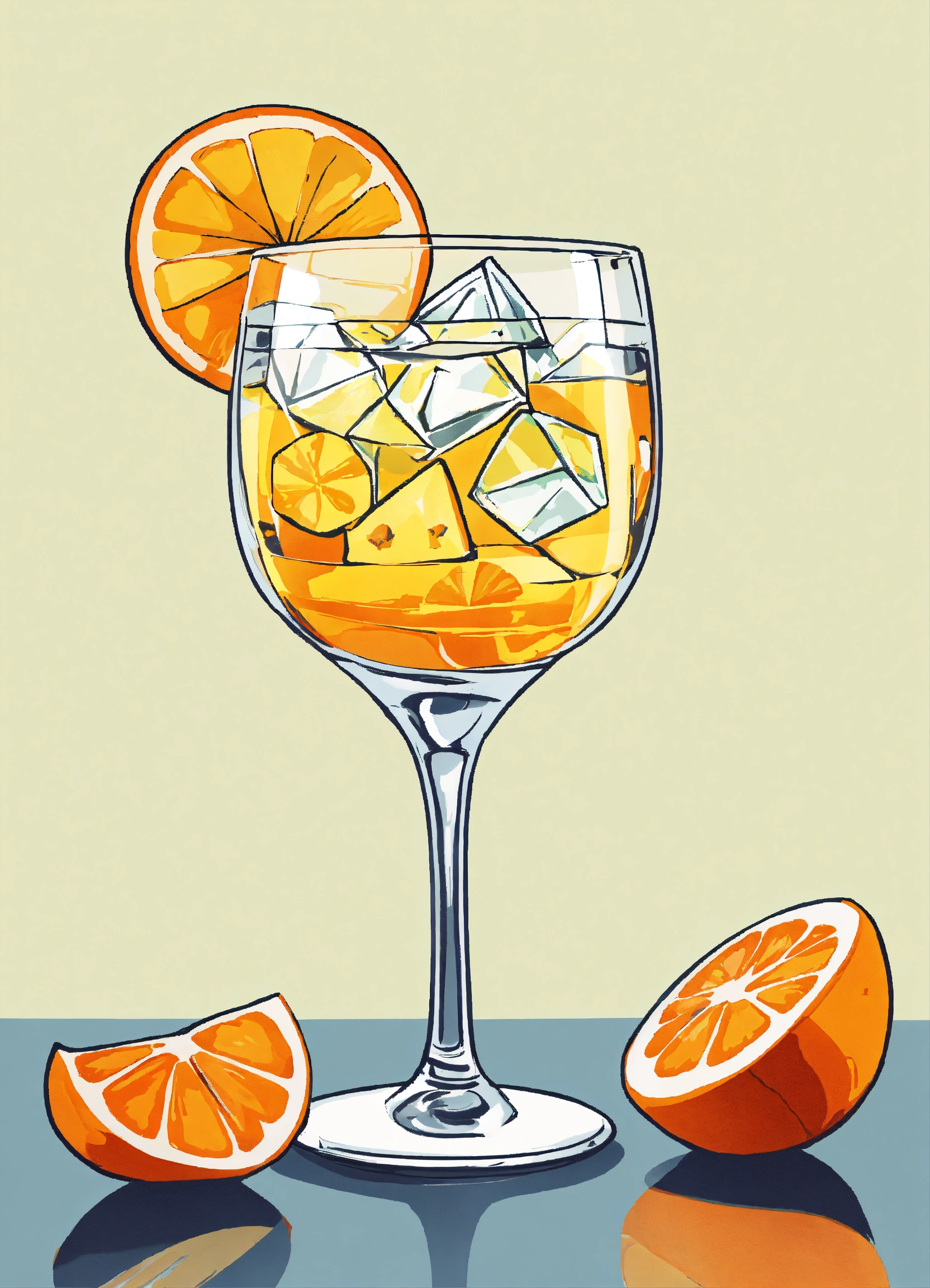 Lexica - CARTOON Minimalist Elegant Sophisticated gin tonic DRINK IN A ...