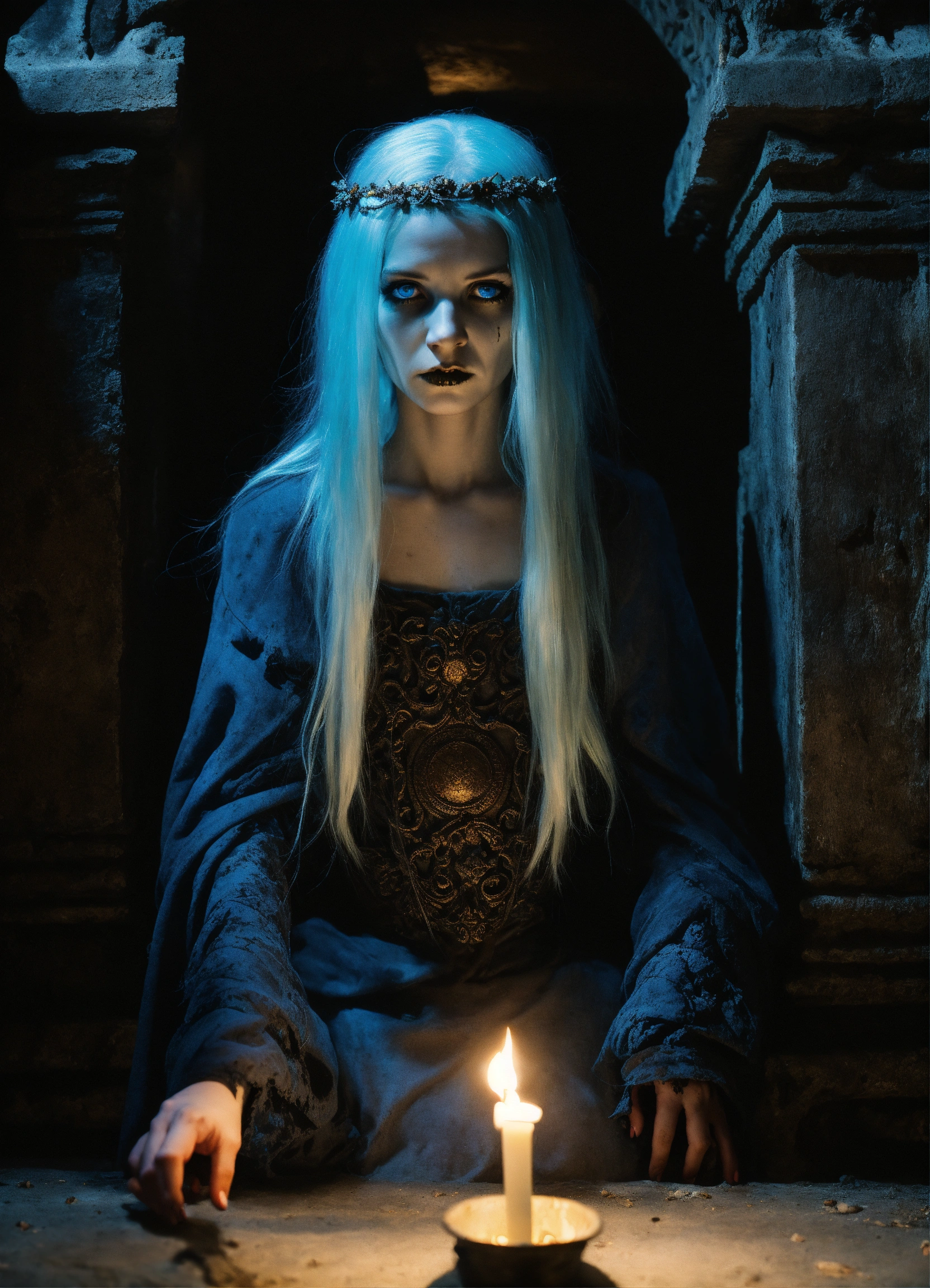 Lexica - Body portrait, eleven year old childish female goth ...